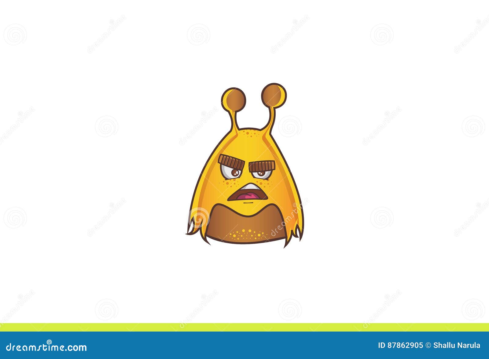 Cute Alien Monster Angry. stock vector. Illustration of angry - 87862905