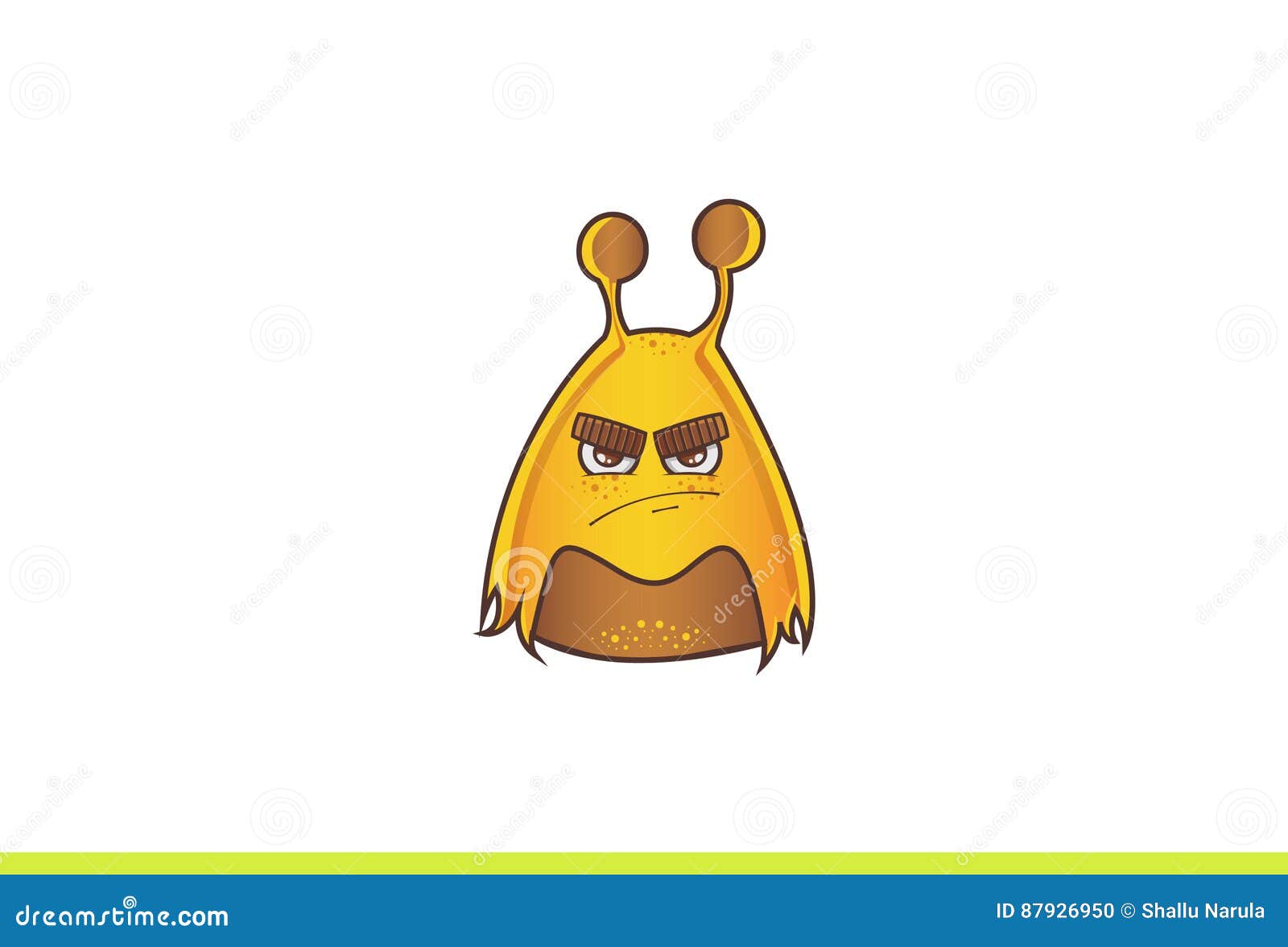 Cute Alien Monster angry. stock illustration. Illustration of crying ...