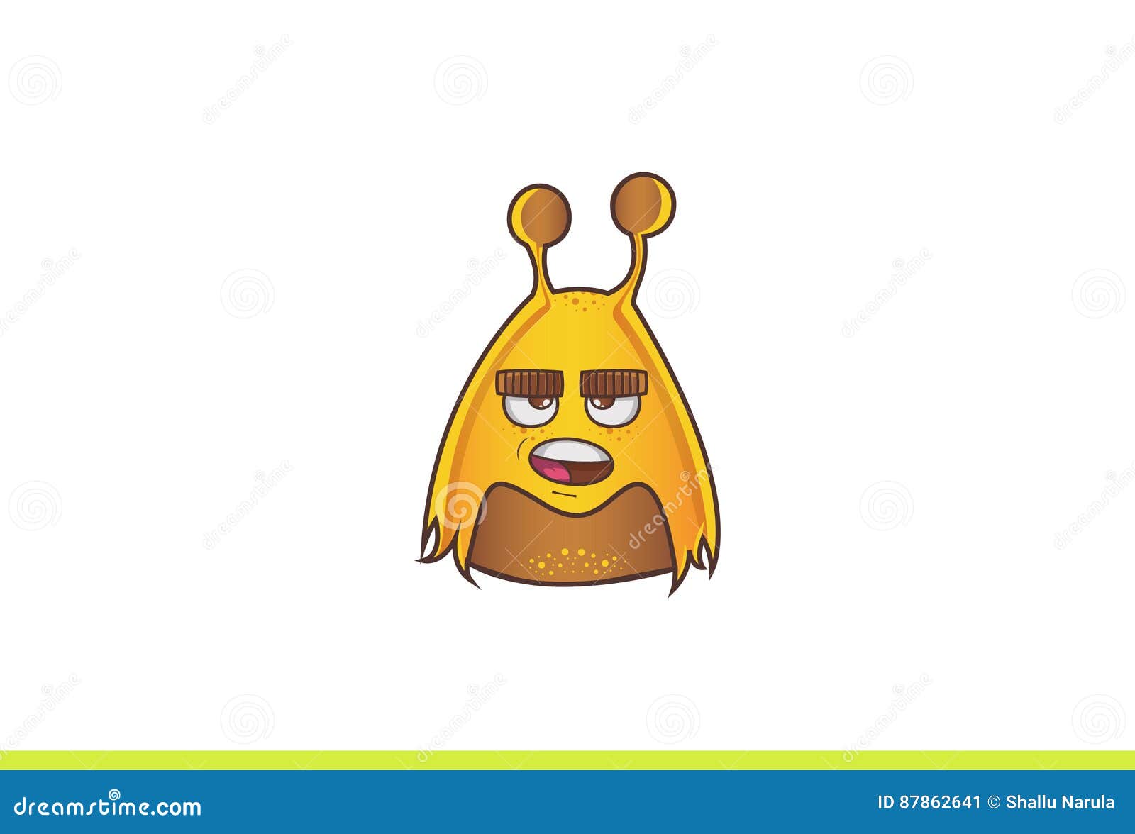 Cute Alien Monster Upset. stock vector. Illustration of cool - 87862641