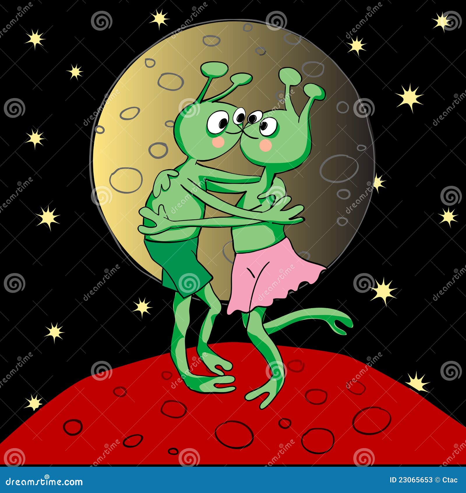 Cute aliens in love stock vector. Illustration of aliens - 23065653