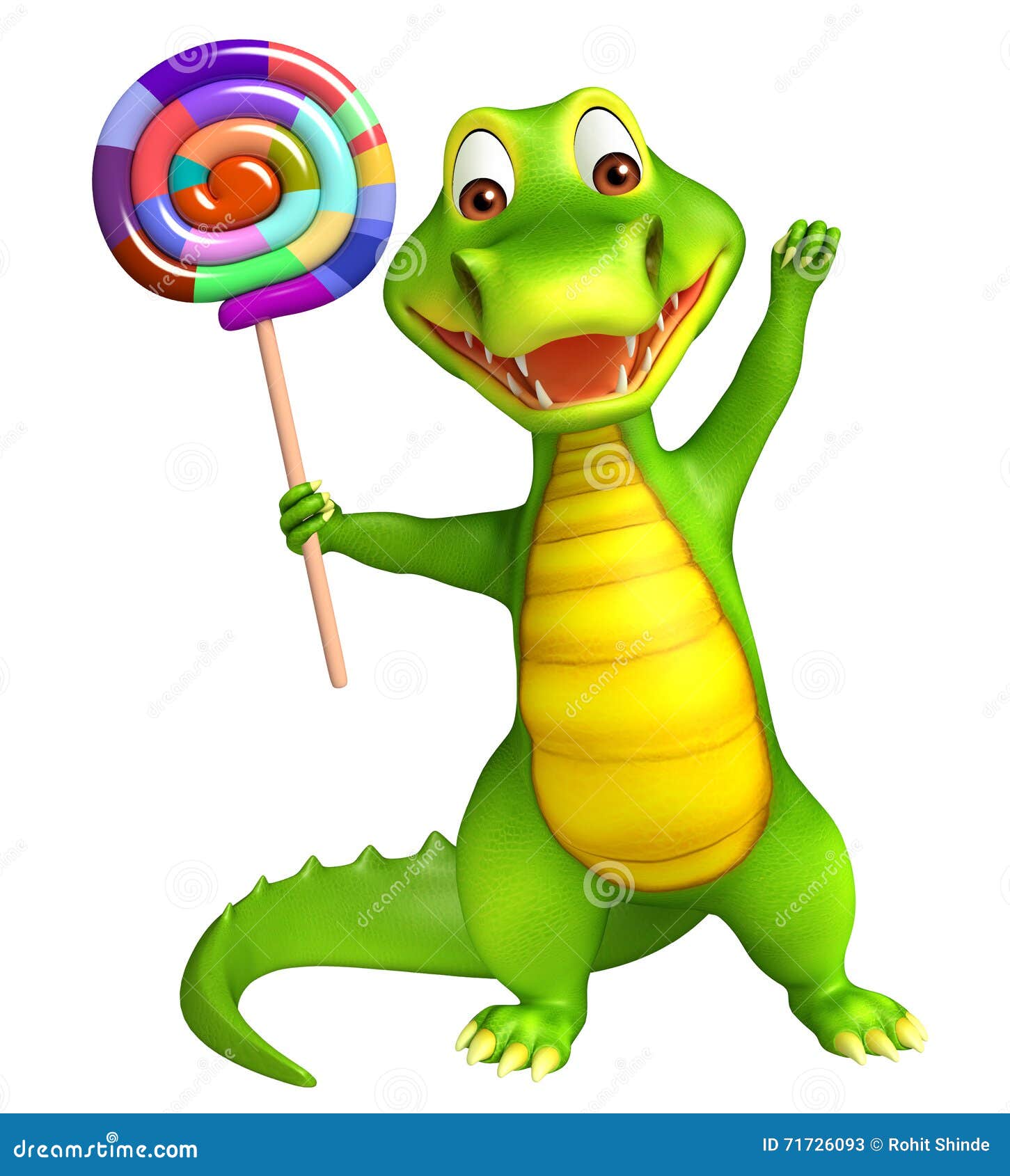 Cute Aligator Cartoon Character With Loudspeaker Stock Photography ...