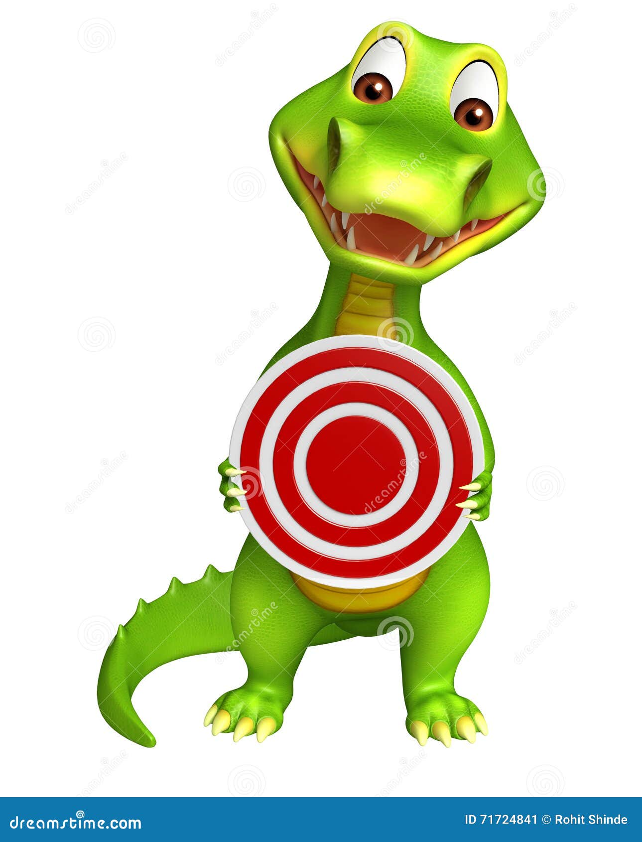 Cute Alligator Cartoon Character with Target Sign Stock Illustration ...
