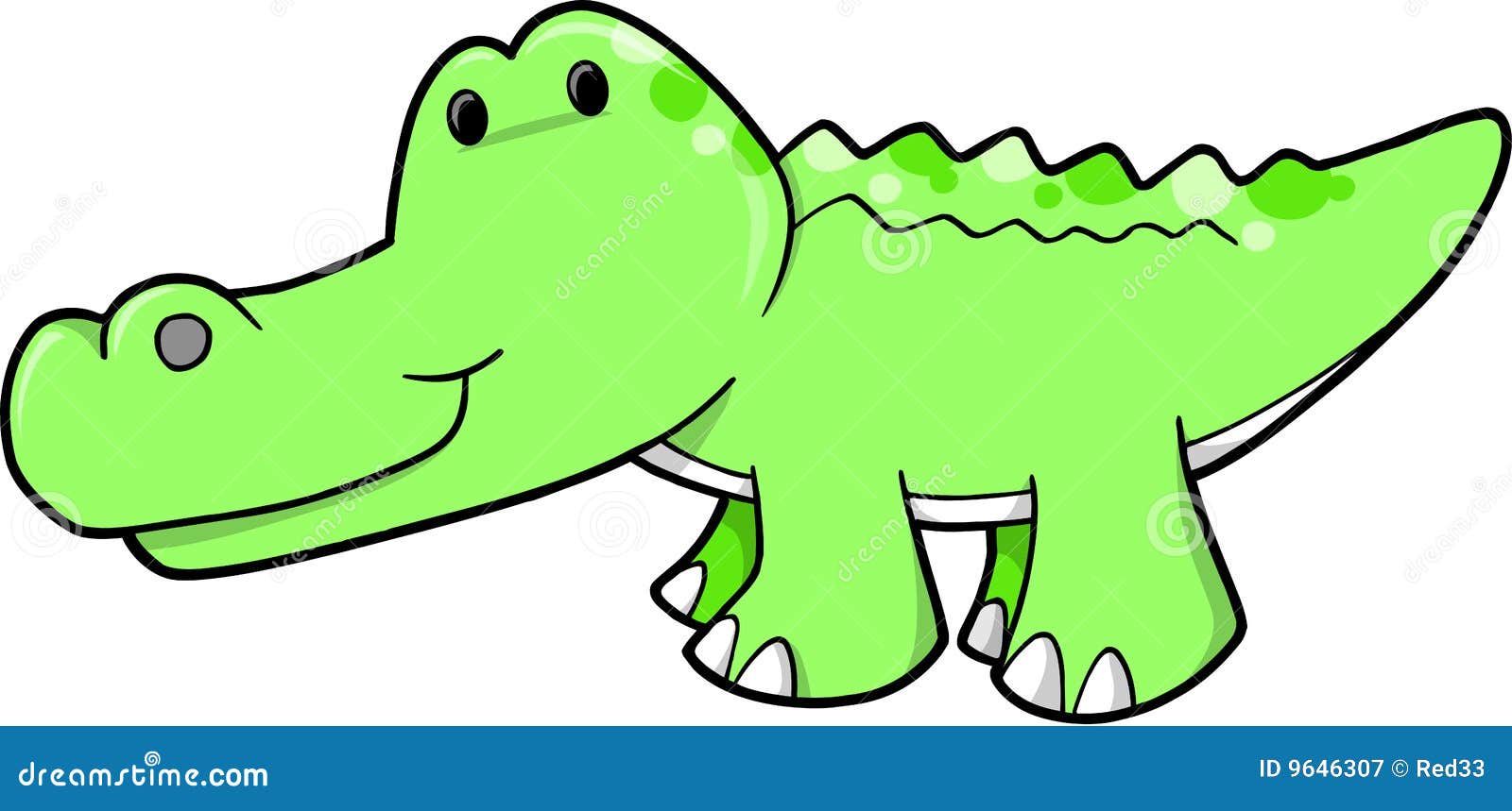 Cute Alligator Vector Illustration Stock Vector - Illustration of ...