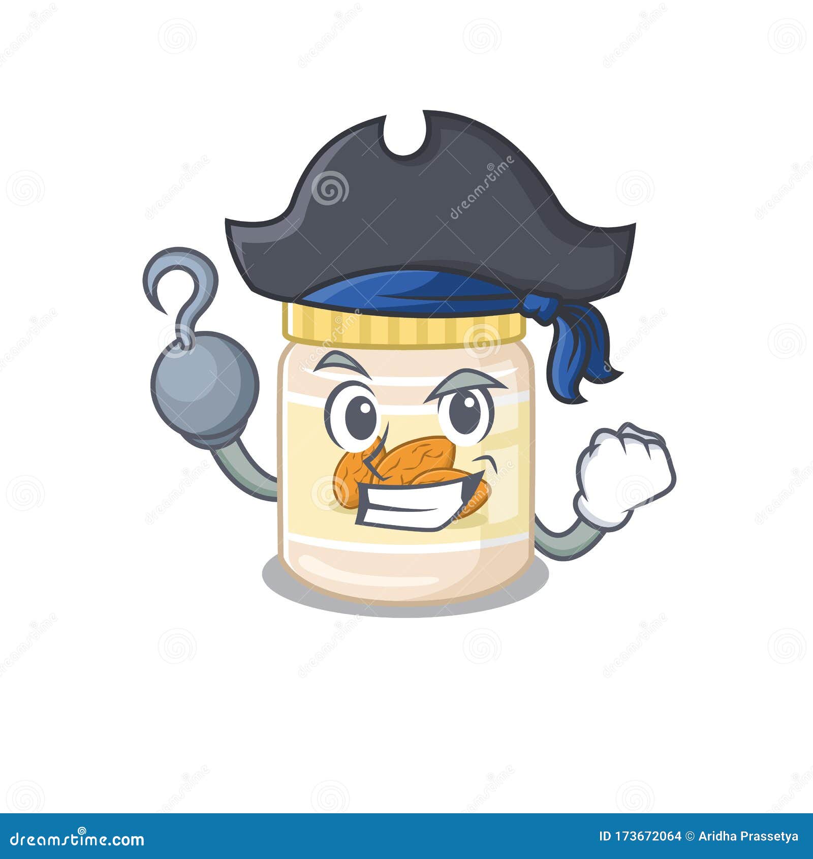 Cute Almond Butter Mascot Design with a Hat Stock Vector - Illustration ...