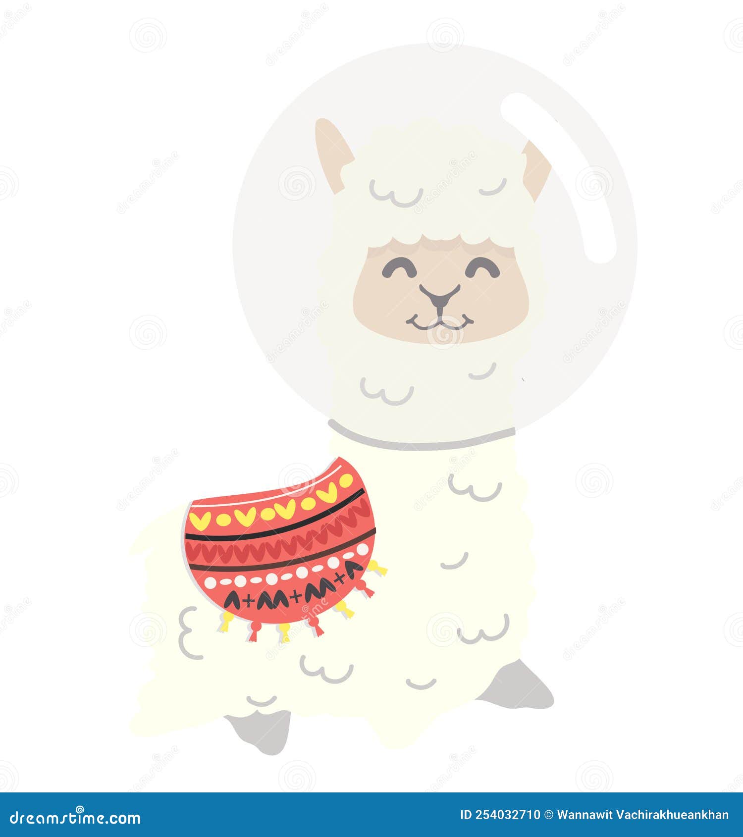 Cute Alpaca Astronaut Flying in Space Stock Vector - Illustration of ...