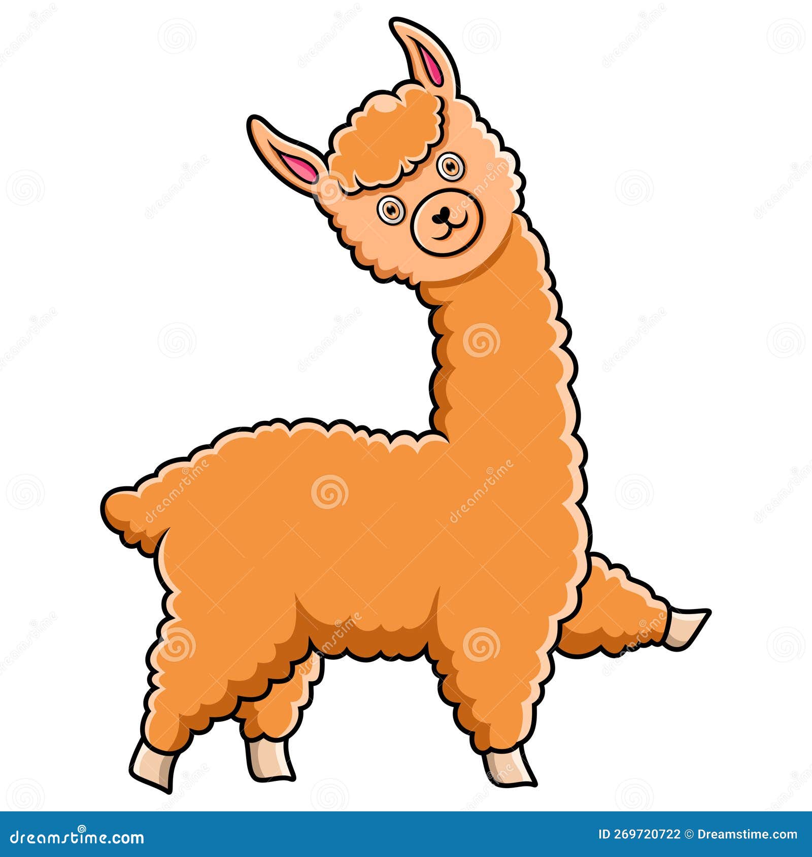 Cute Alpaca Cartoon on White Background Stock Vector - Illustration of ...