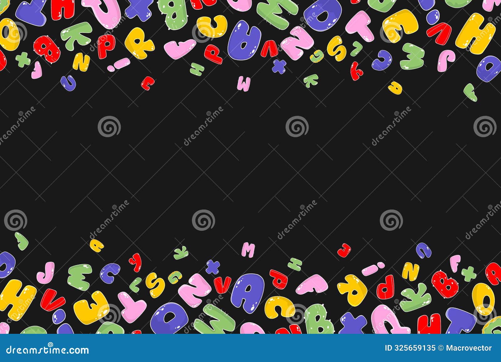 Cute Alphabet Background in Hand Drawn Style Stock Illustration ...