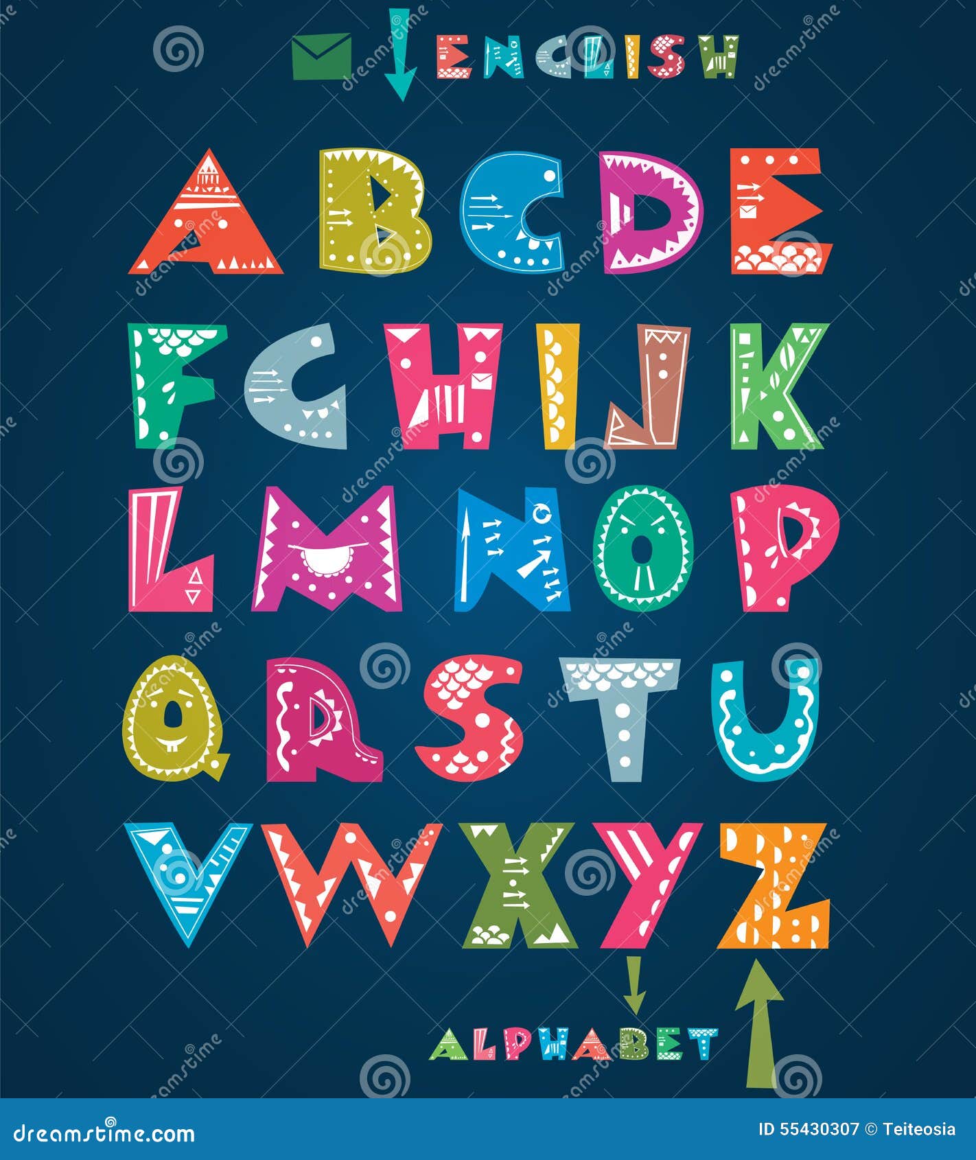 Cute alphabet stock vector. Illustration of cartoon, cute - 55430307