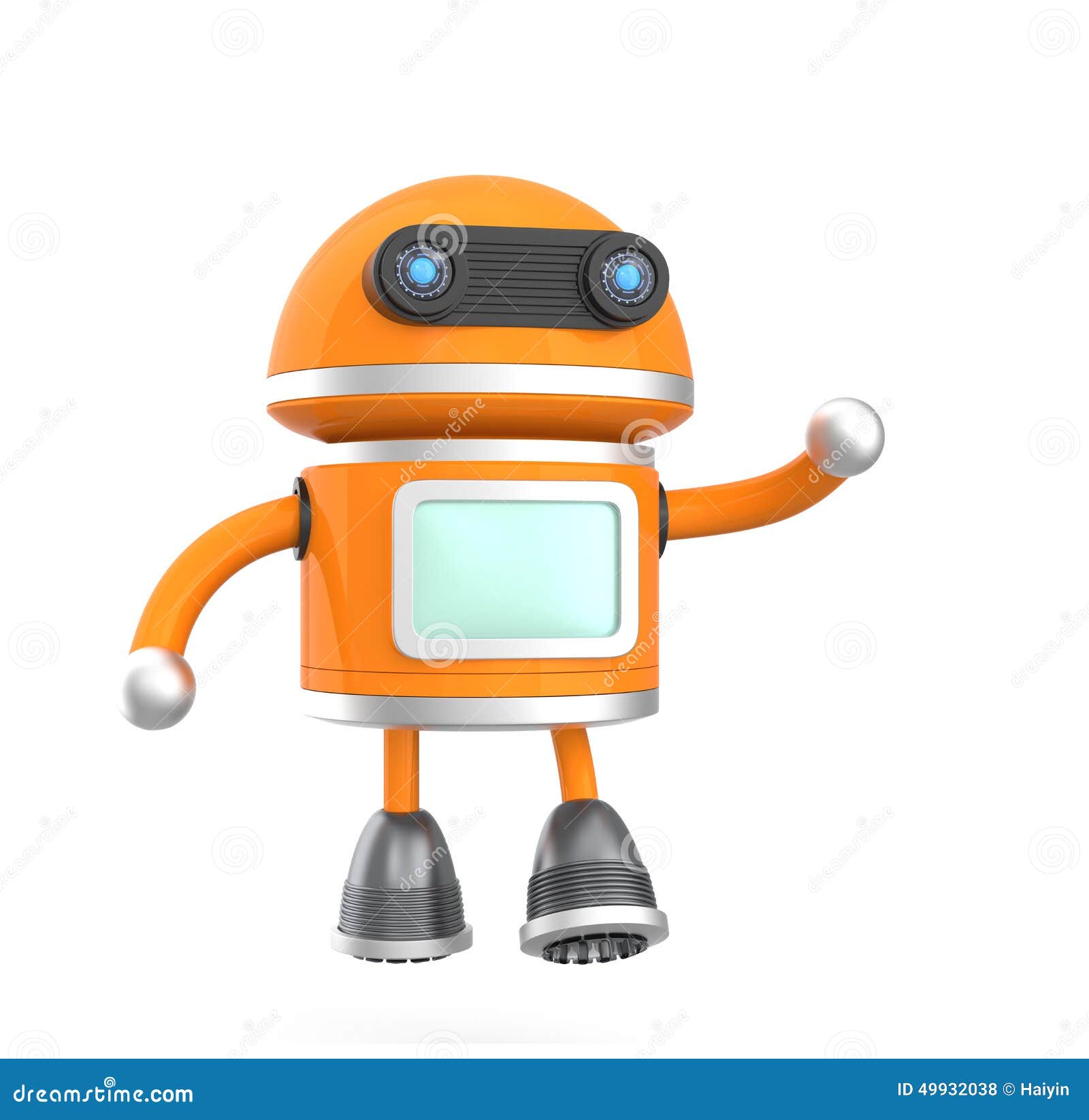 Cute Android Robot Floating Above Ground Stock Illustration ...