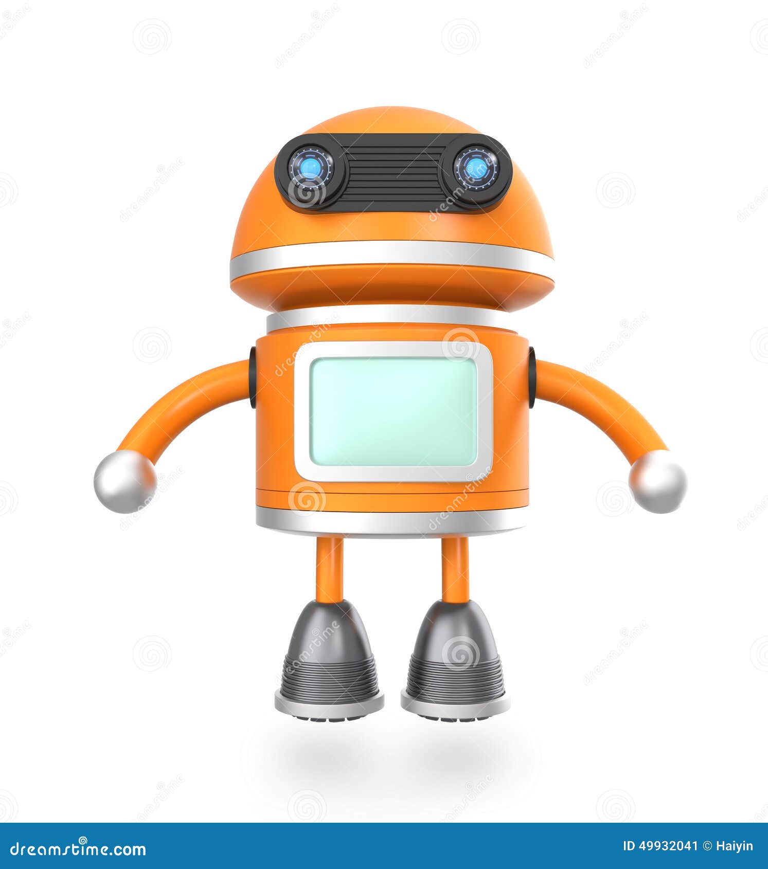 Cute Android Robot Floating Above Ground Stock Illustration ...
