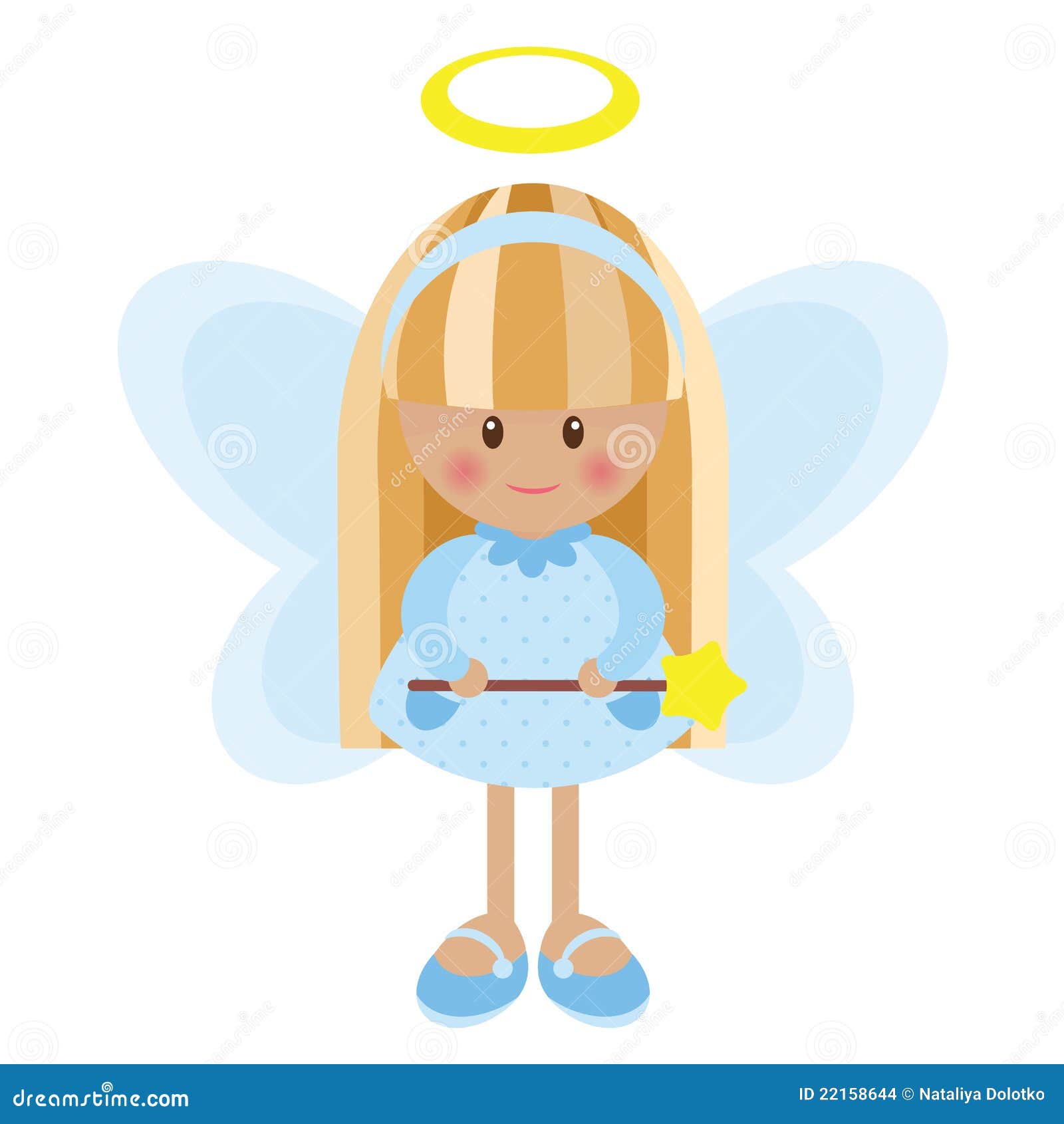 Cute Angel Emoticon Vector Illustration. Smiling Face With Angel Halo ...