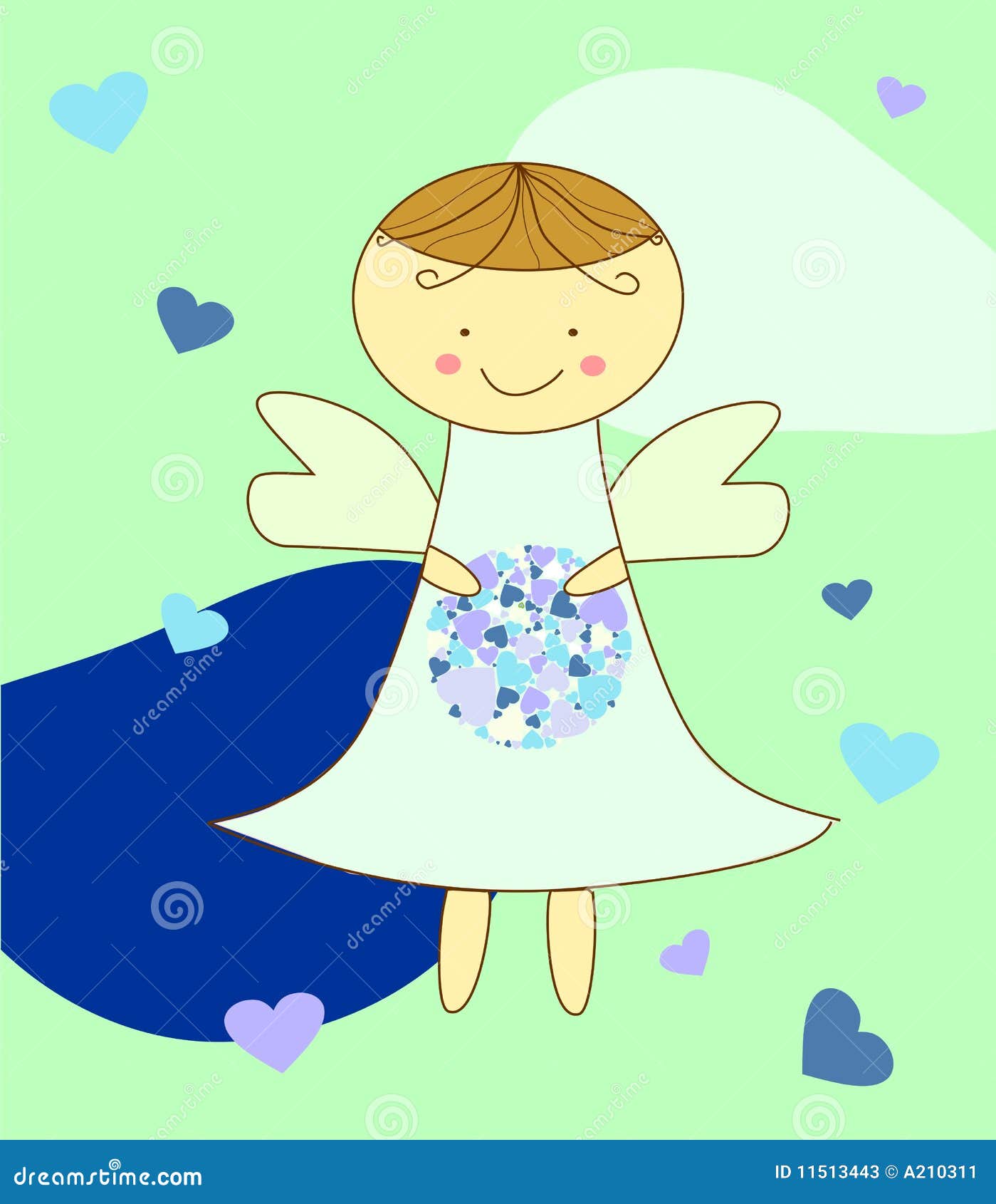 Cute angel blue stock vector. Illustration of cute, children - 11513443
