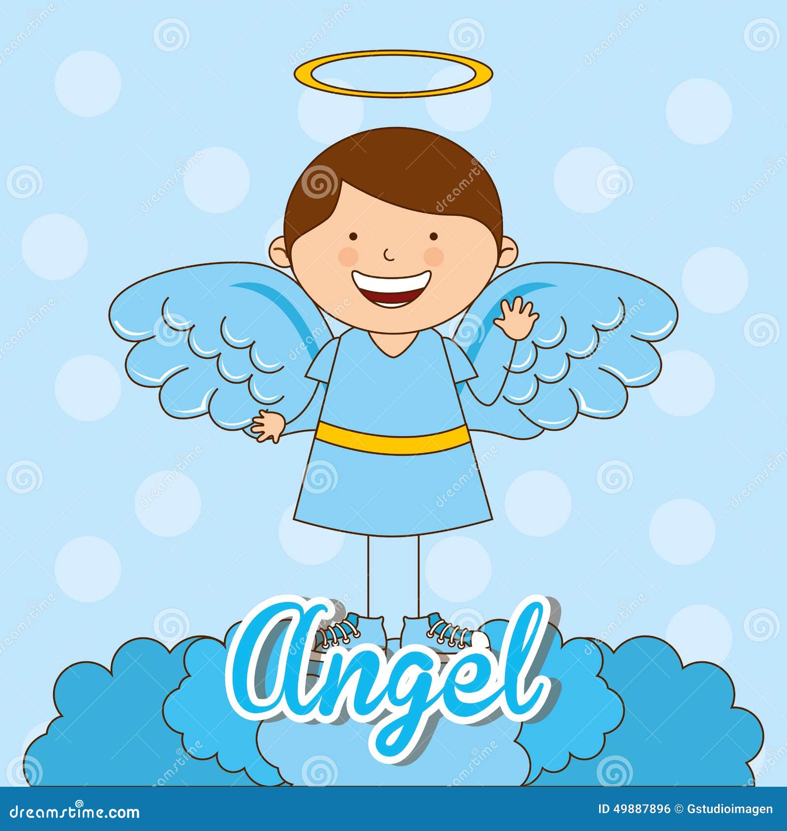 Cute angel stock vector. Illustration of wings, happy - 49887896