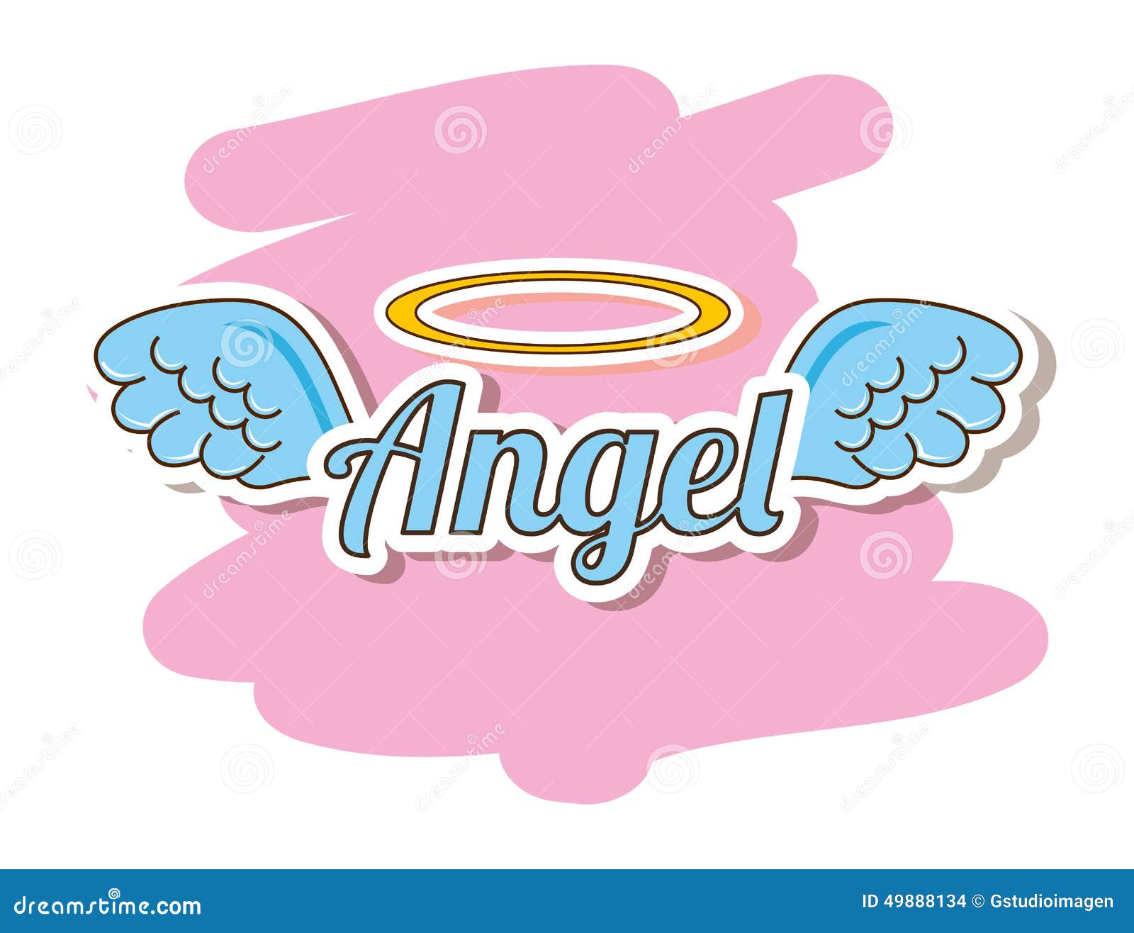 Cute angel stock vector. Illustration of text, symbol - 49888134