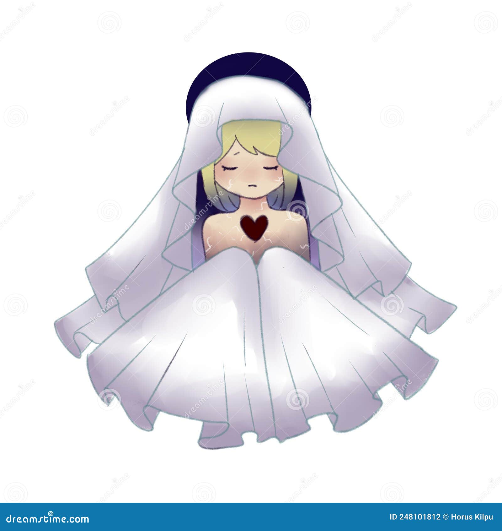 Cute angel of despair stock illustration. Illustration of drawing ...