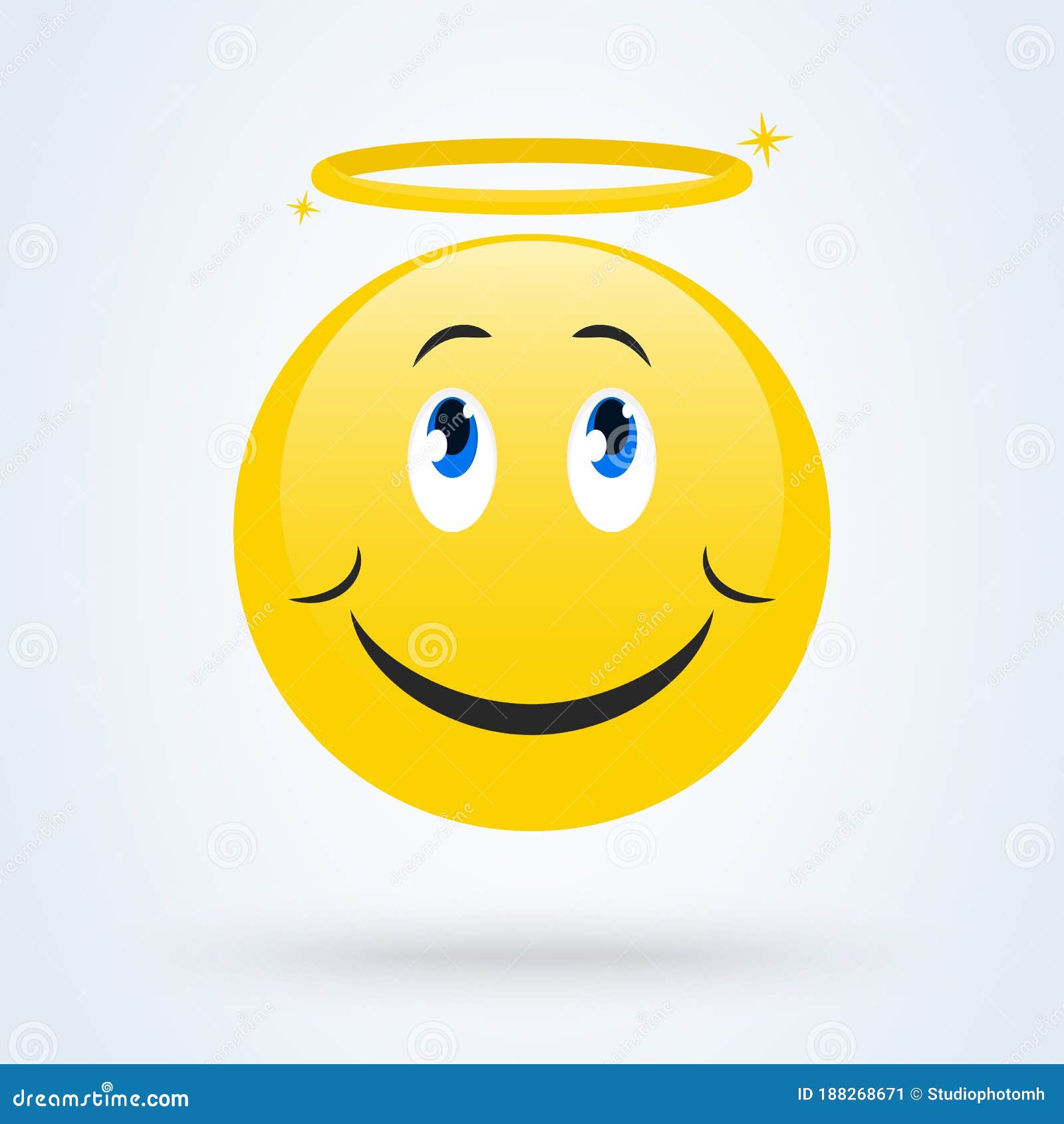 Cute Angel Emoticon Vector Illustration. Smiling Face with Angel Halo ... Cute Angel Emoticon Vector Illustration. Smiling Face with Angel Halo ...