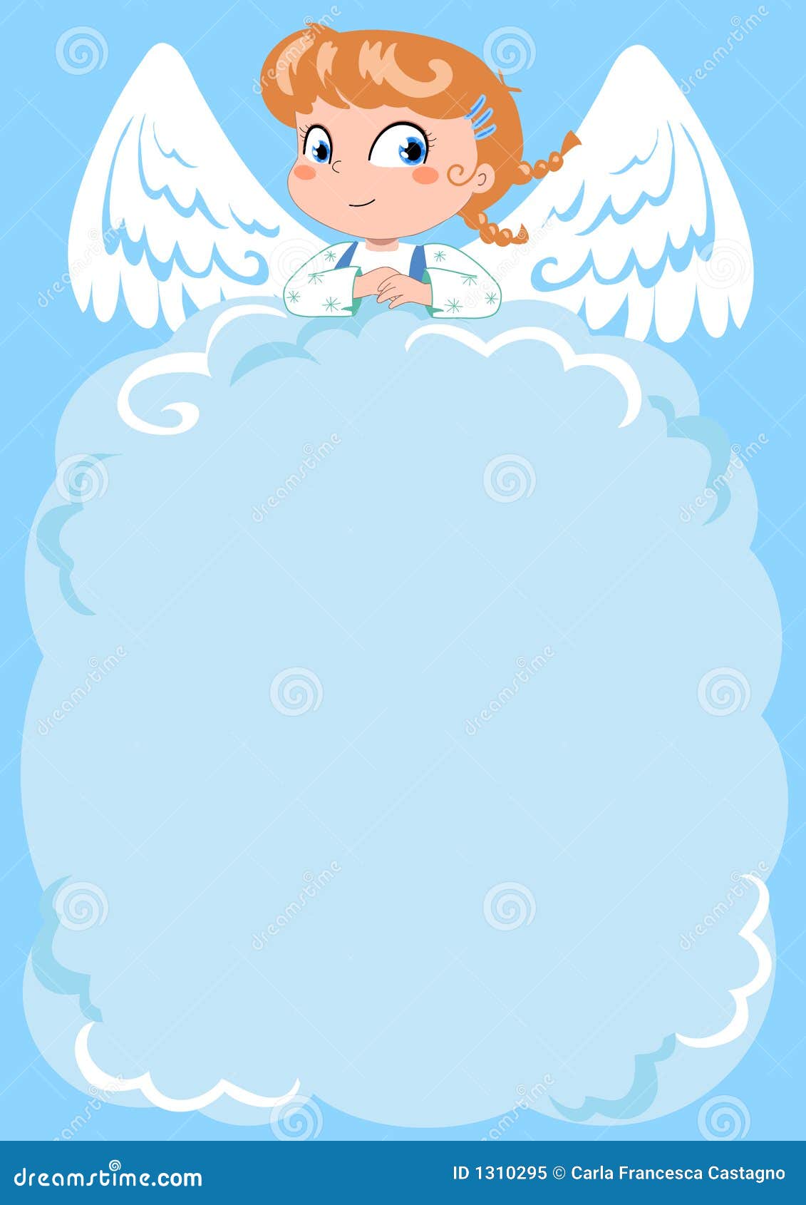 Cute angel empty letter stock illustration. Illustration of ...