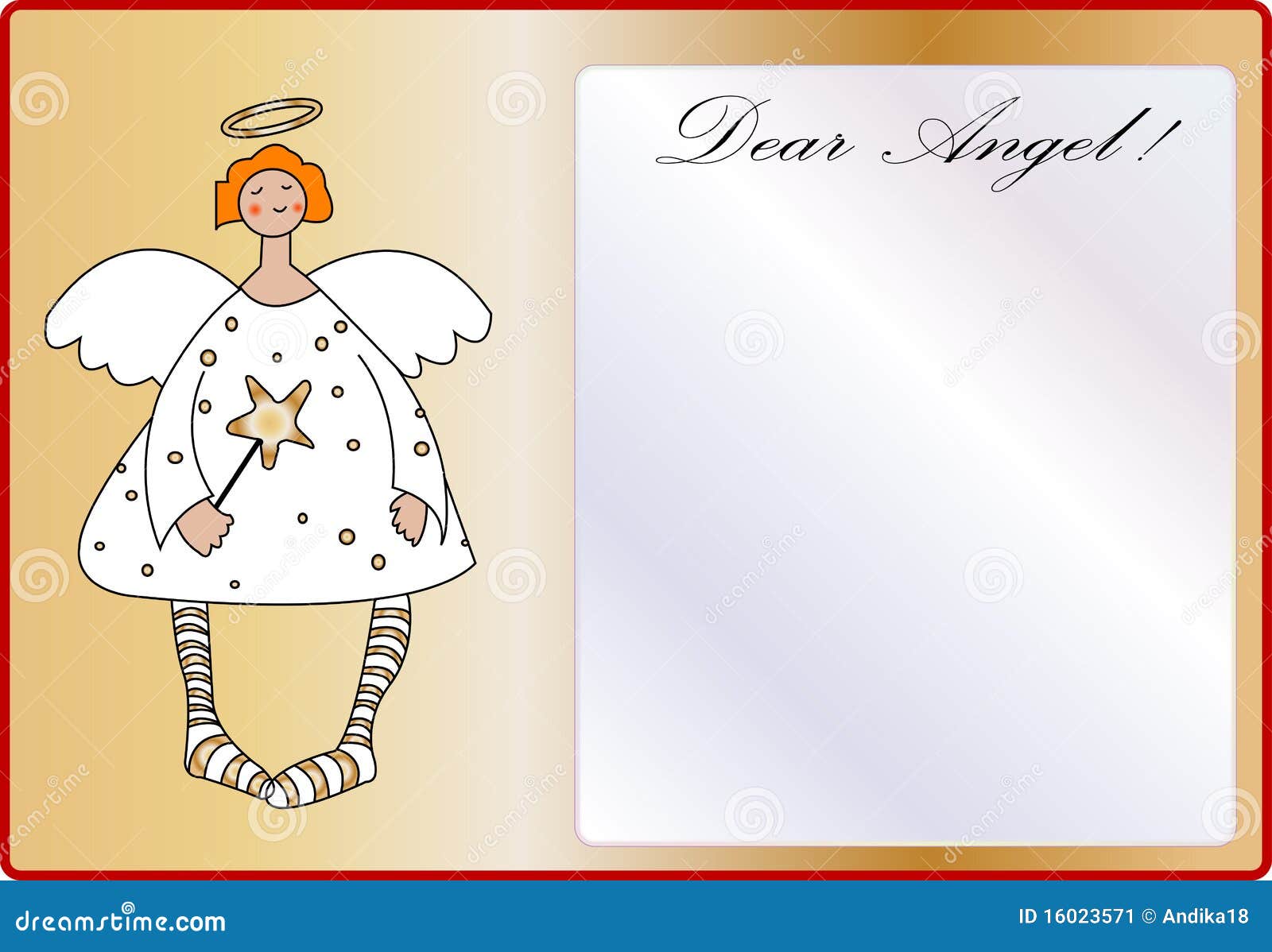 Cute angel empty letter stock illustration. Illustration of kids - 16023571