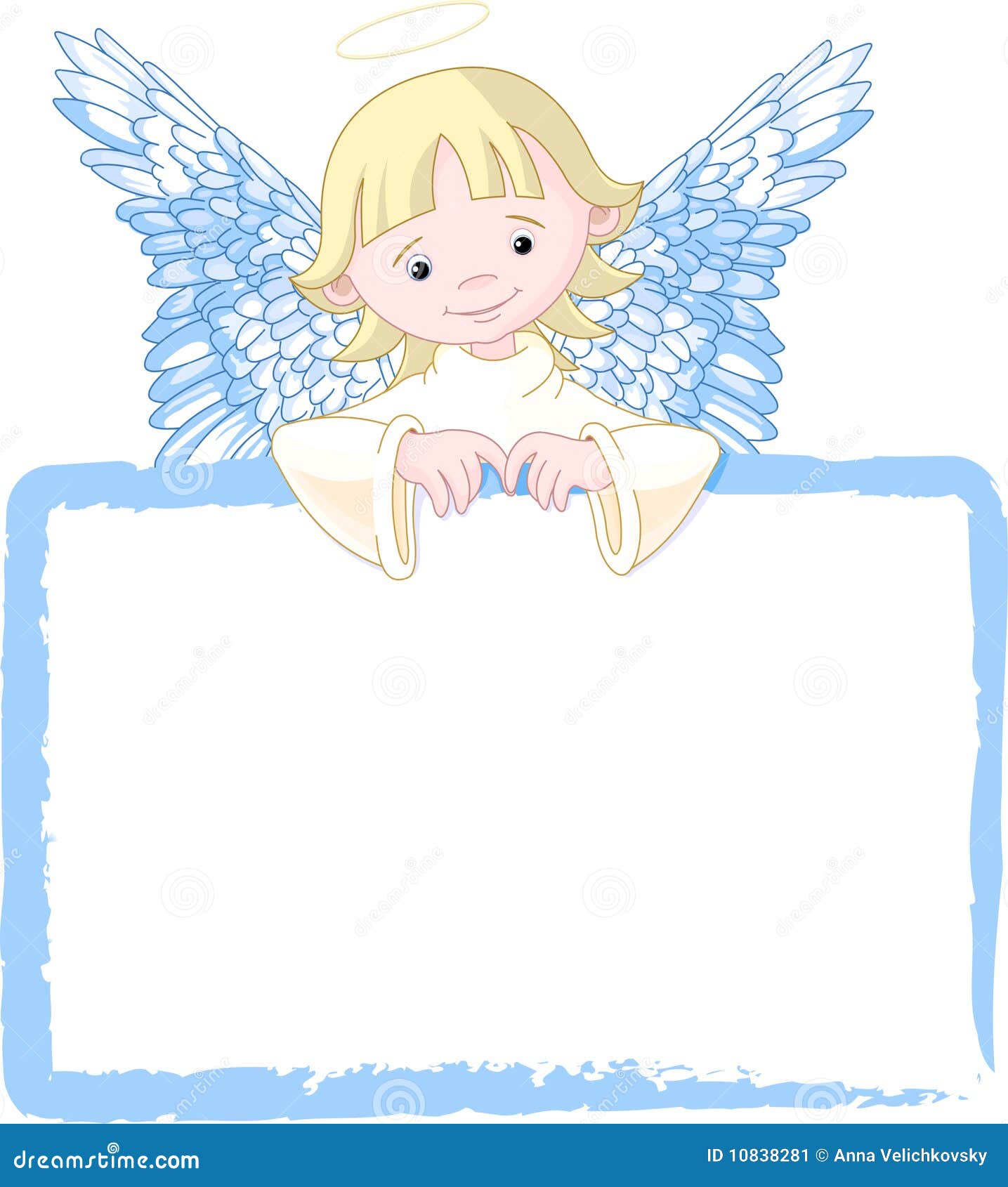Cute Angel Invite & Place Card Stock Illustration - Illustration of ...