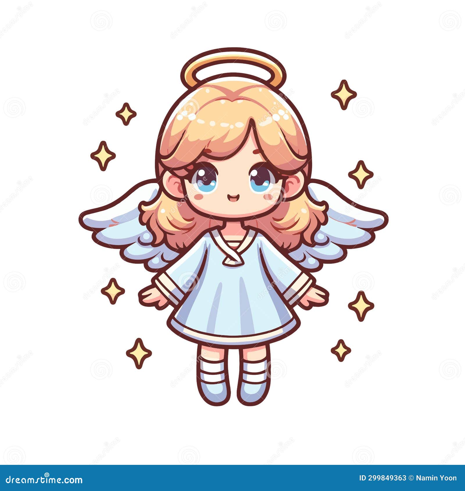 Cute angel stock illustration. Illustration of face - 299849363
