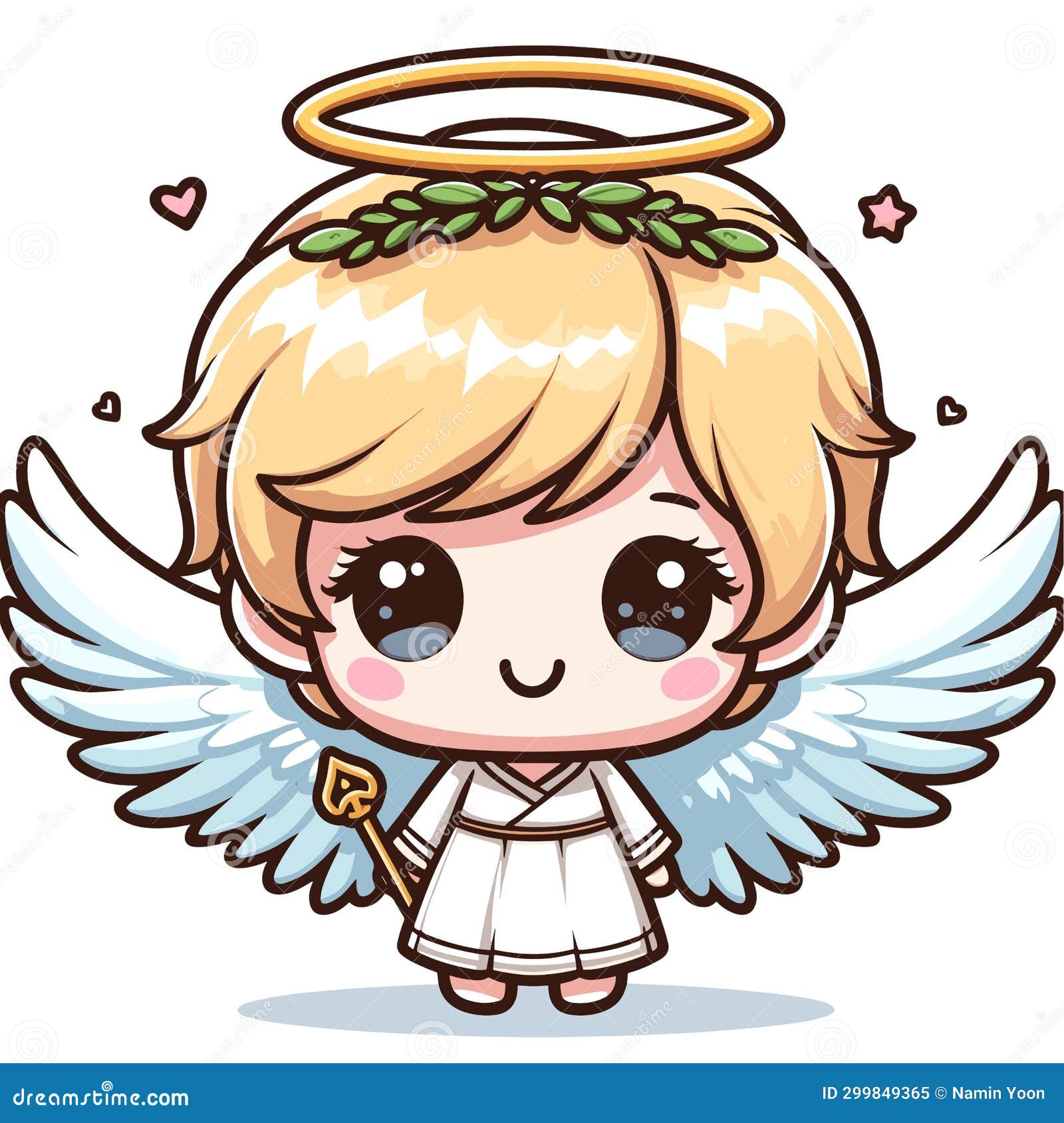 Cute angel stock illustration. Illustration of face - 299849365