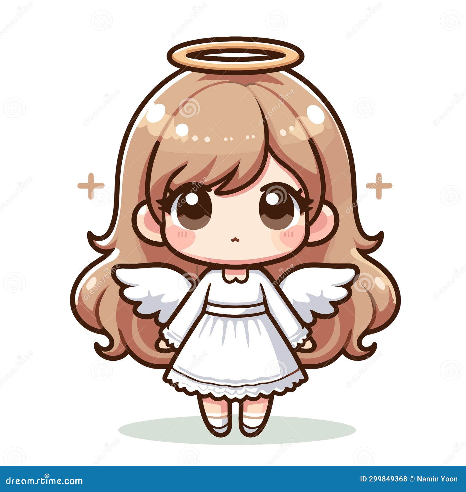 Cute angel stock illustration. Illustration of wings - 299849368