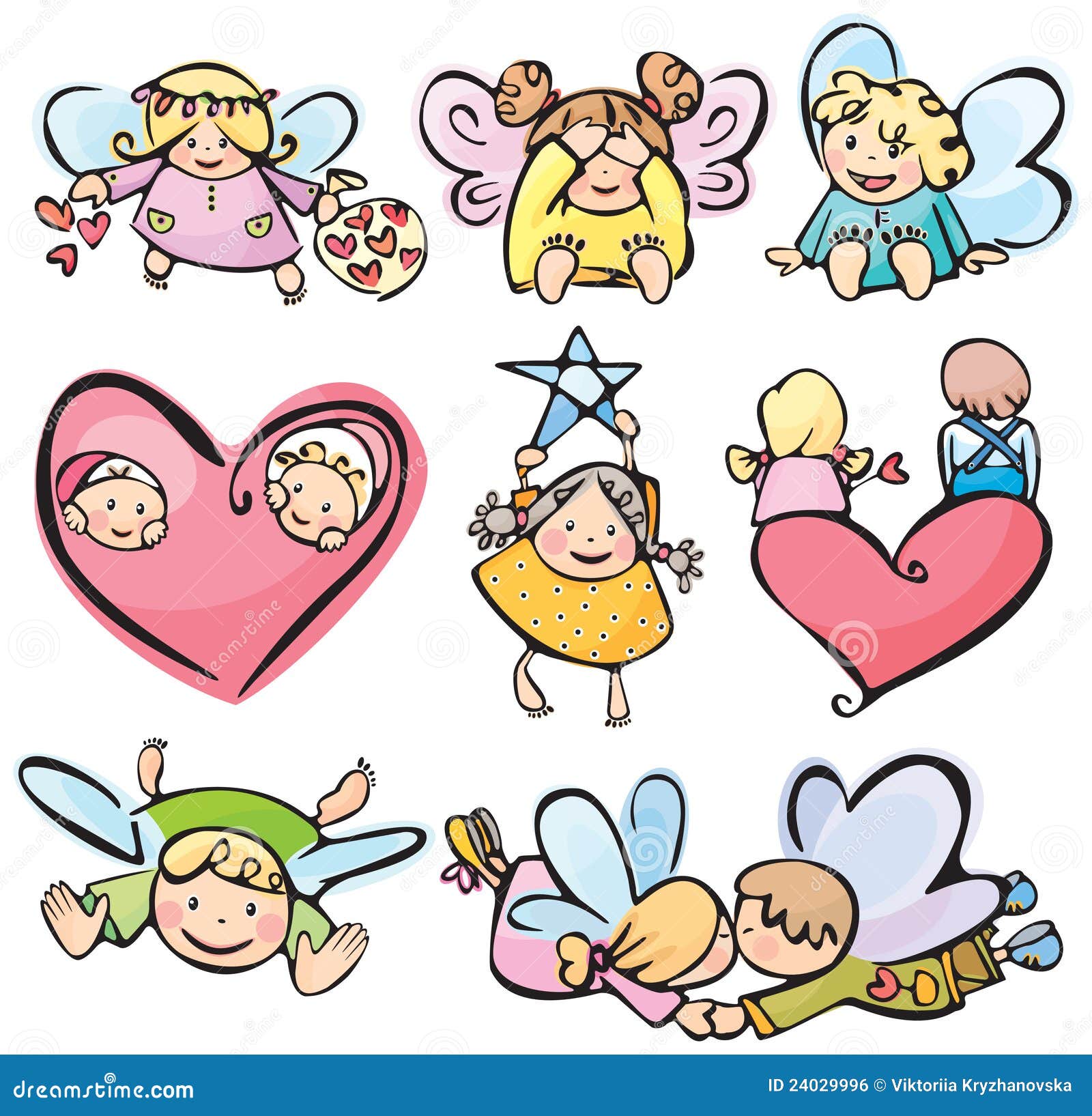 Cute Angels for Your Design. Stock Vector - Illustration of christmas ...