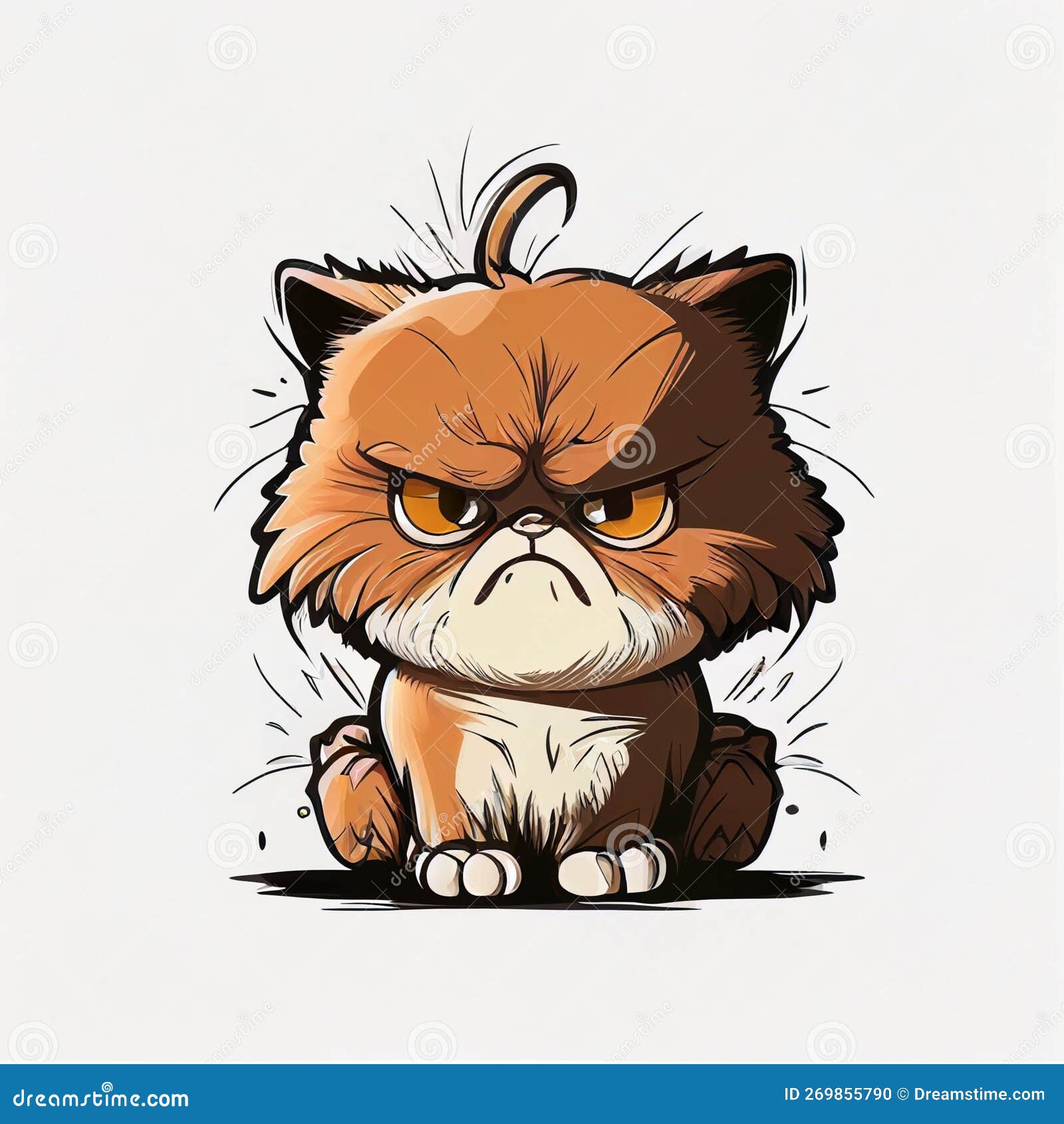 Cute Angry Cat stock illustration. Illustration of nose - 269855790
