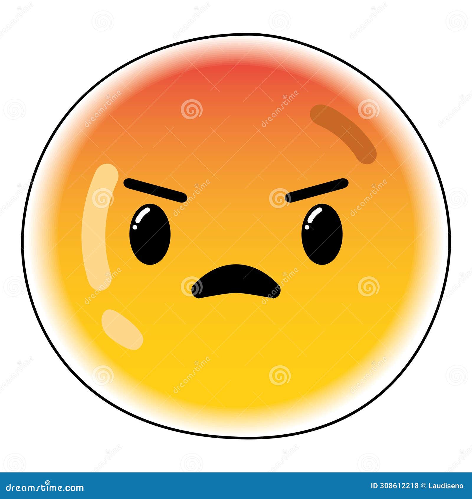 Cute Angry Emoji Icon Vector Stock Vector - Illustration of expression ...