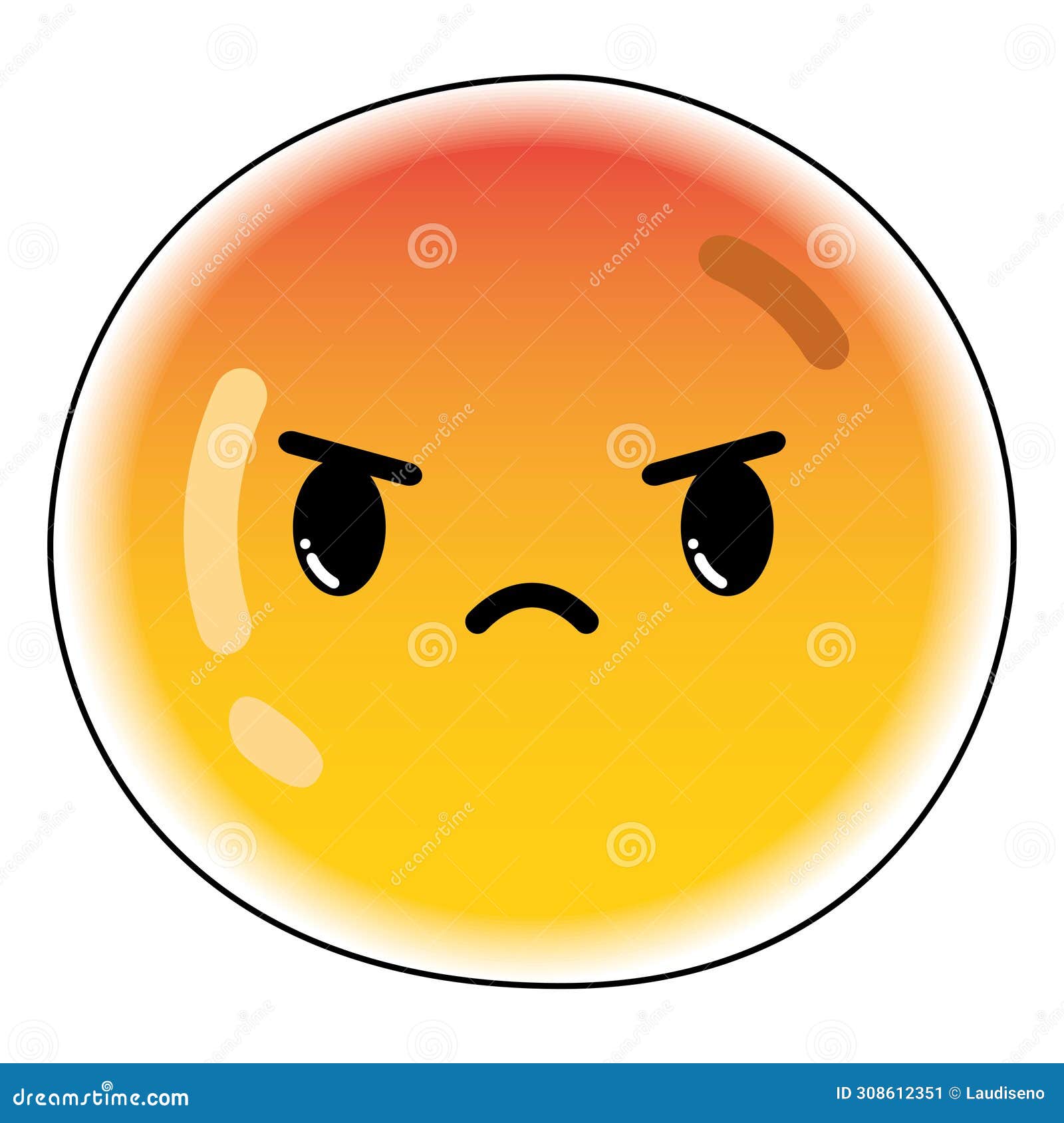 Cute Angry Emoji Icon Vector Stock Vector - Illustration of cute ...