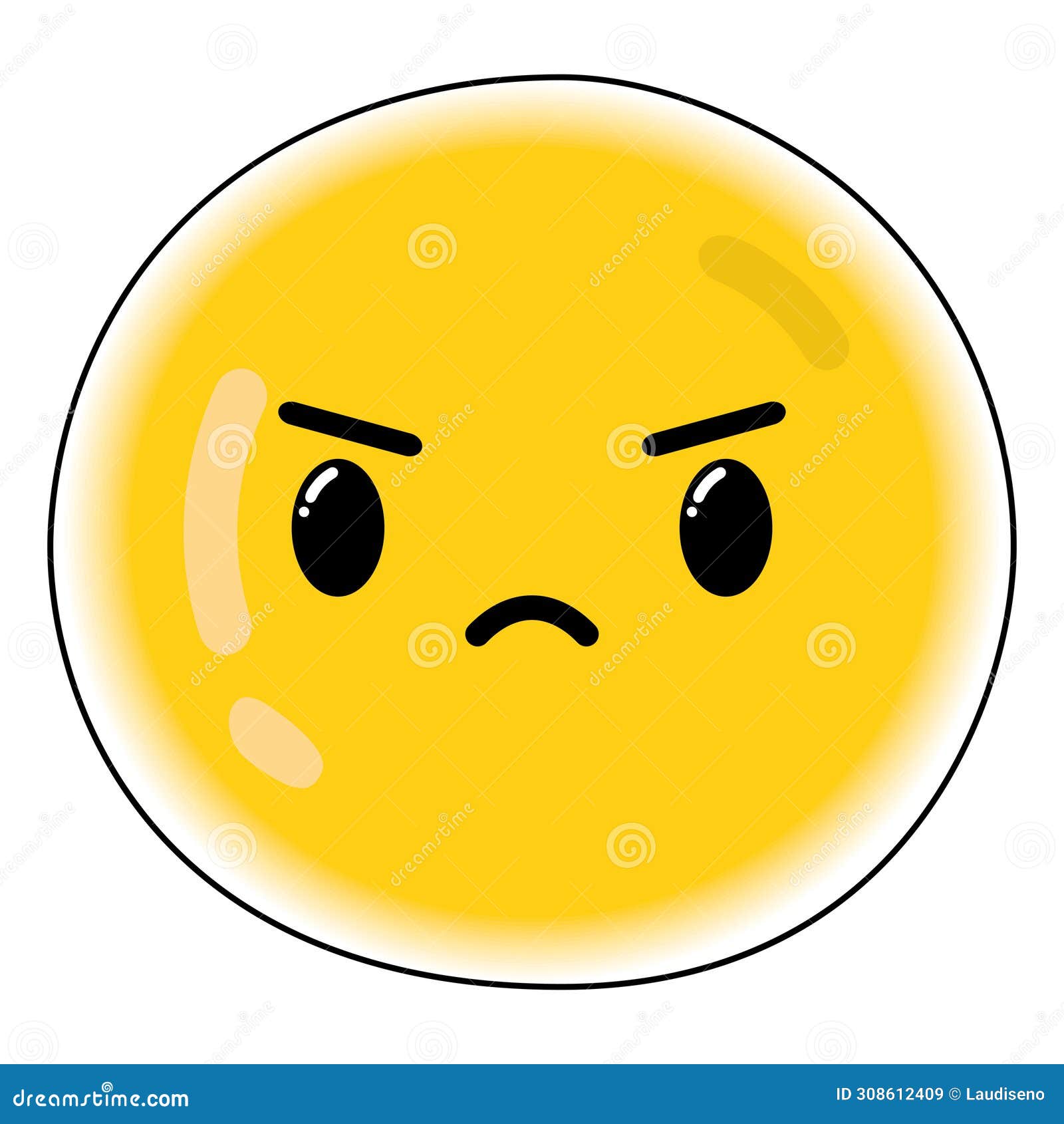 Cute Angry Emoji Icon Vector Stock Vector - Illustration of emoticon ...