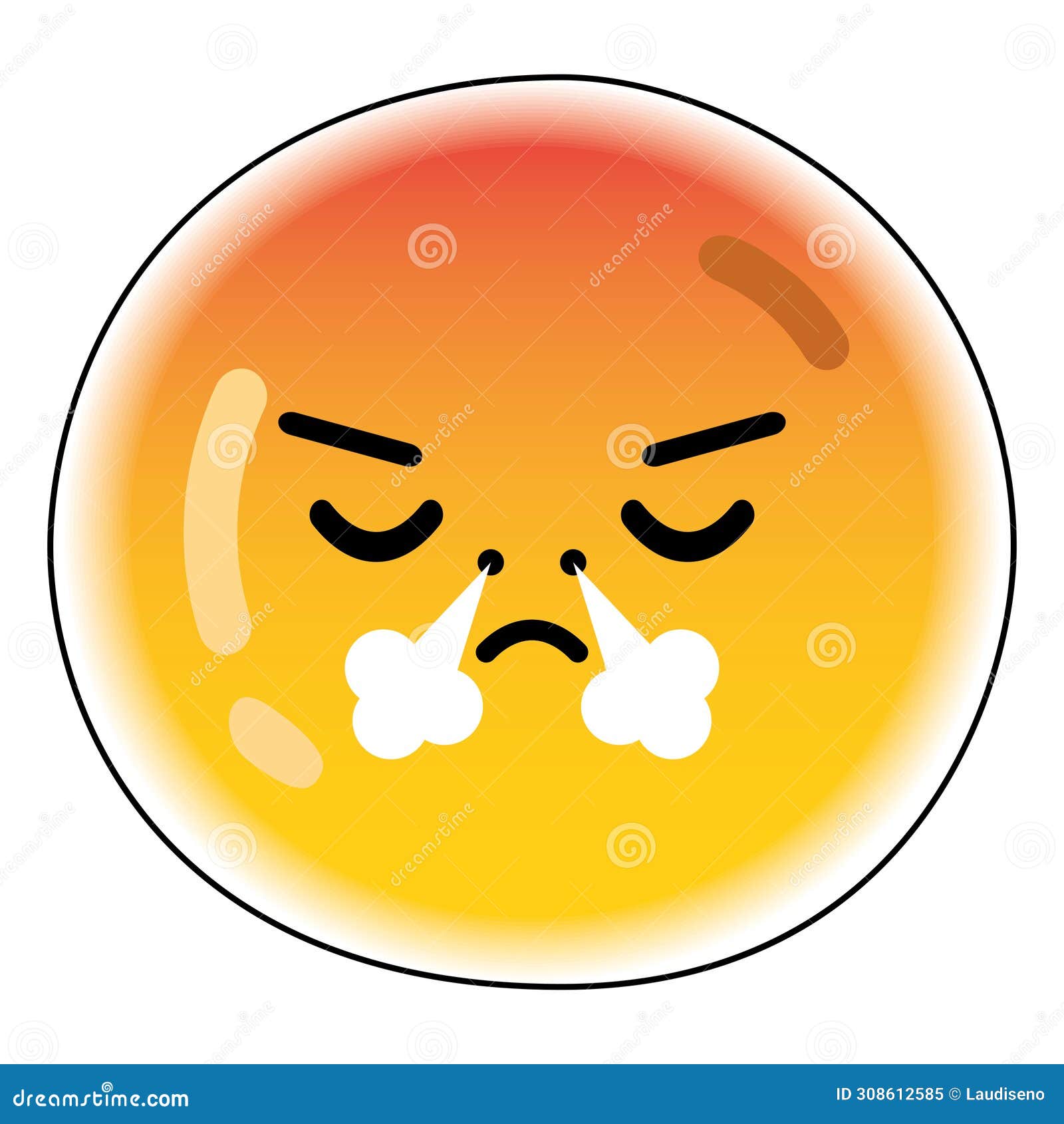 Cute Angry Emoji Icon Vector Stock Vector - Illustration of character ...
