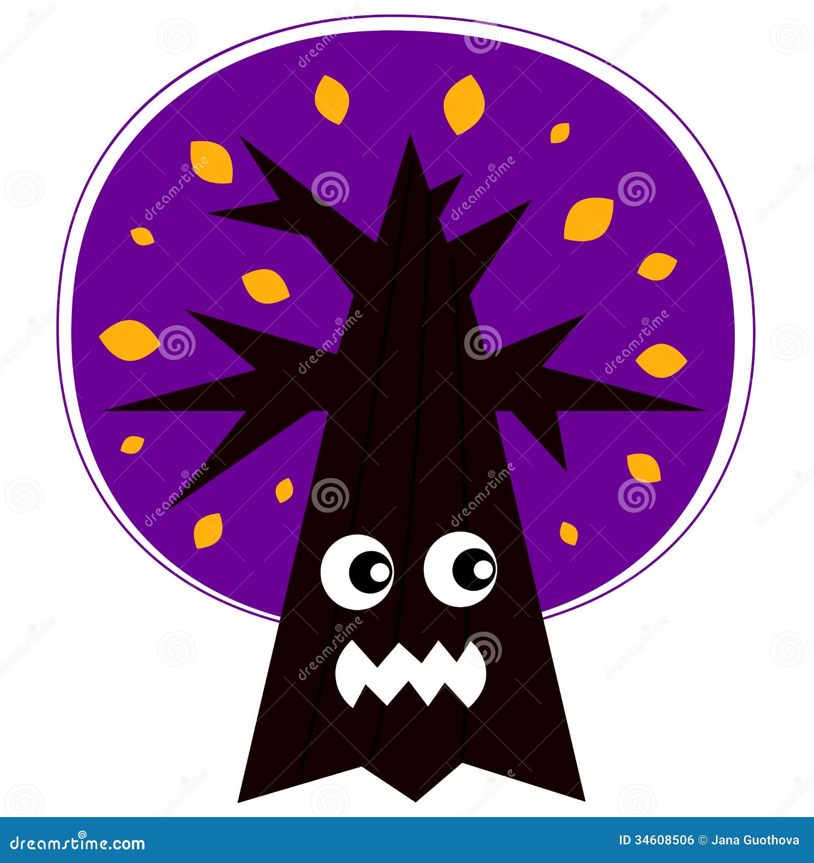 Cute Angry Halloween tree stock vector. Illustration of devil - 34608506