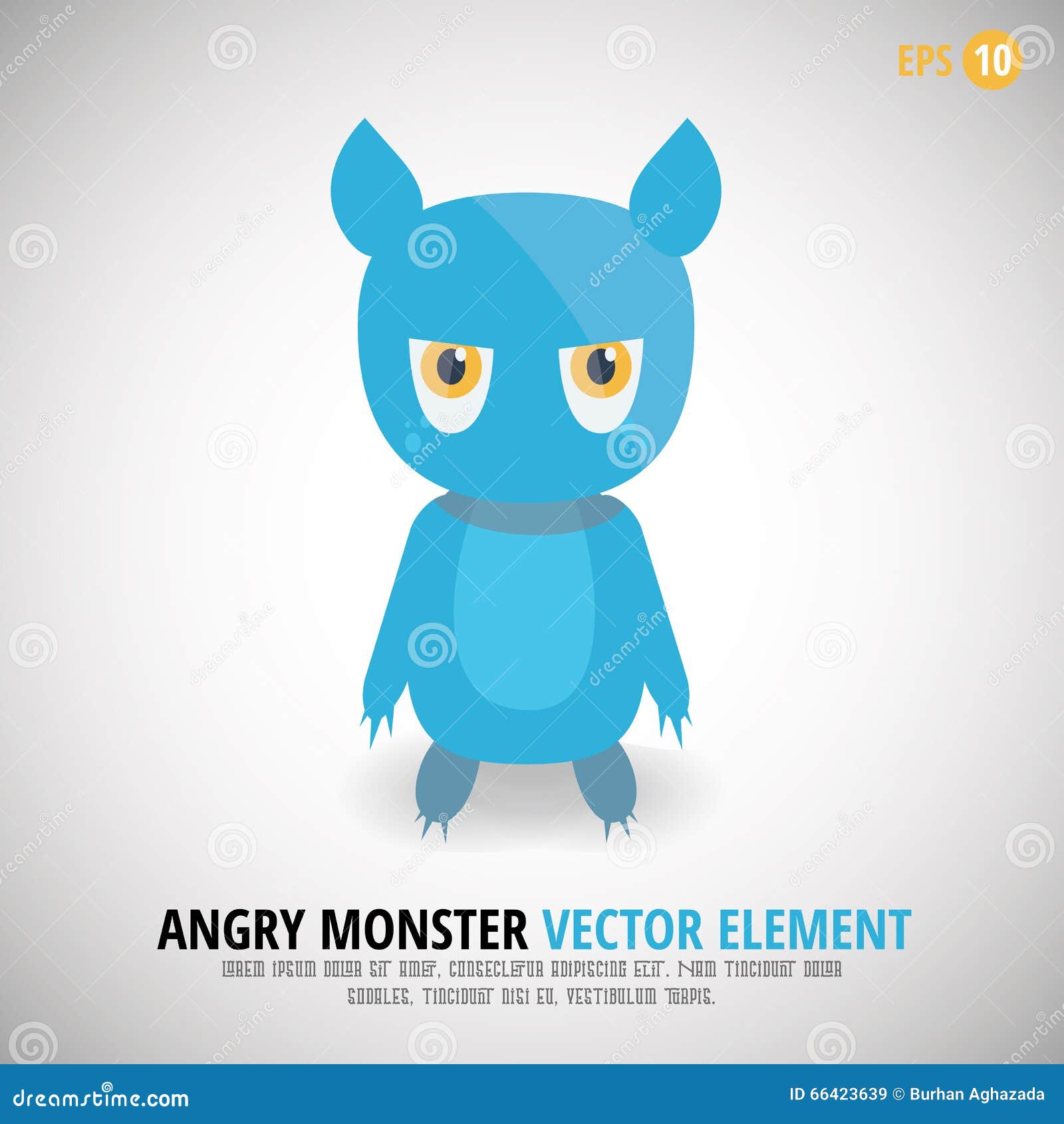 Cute Angry Monster Character Stock Illustration - Illustration of evil ...