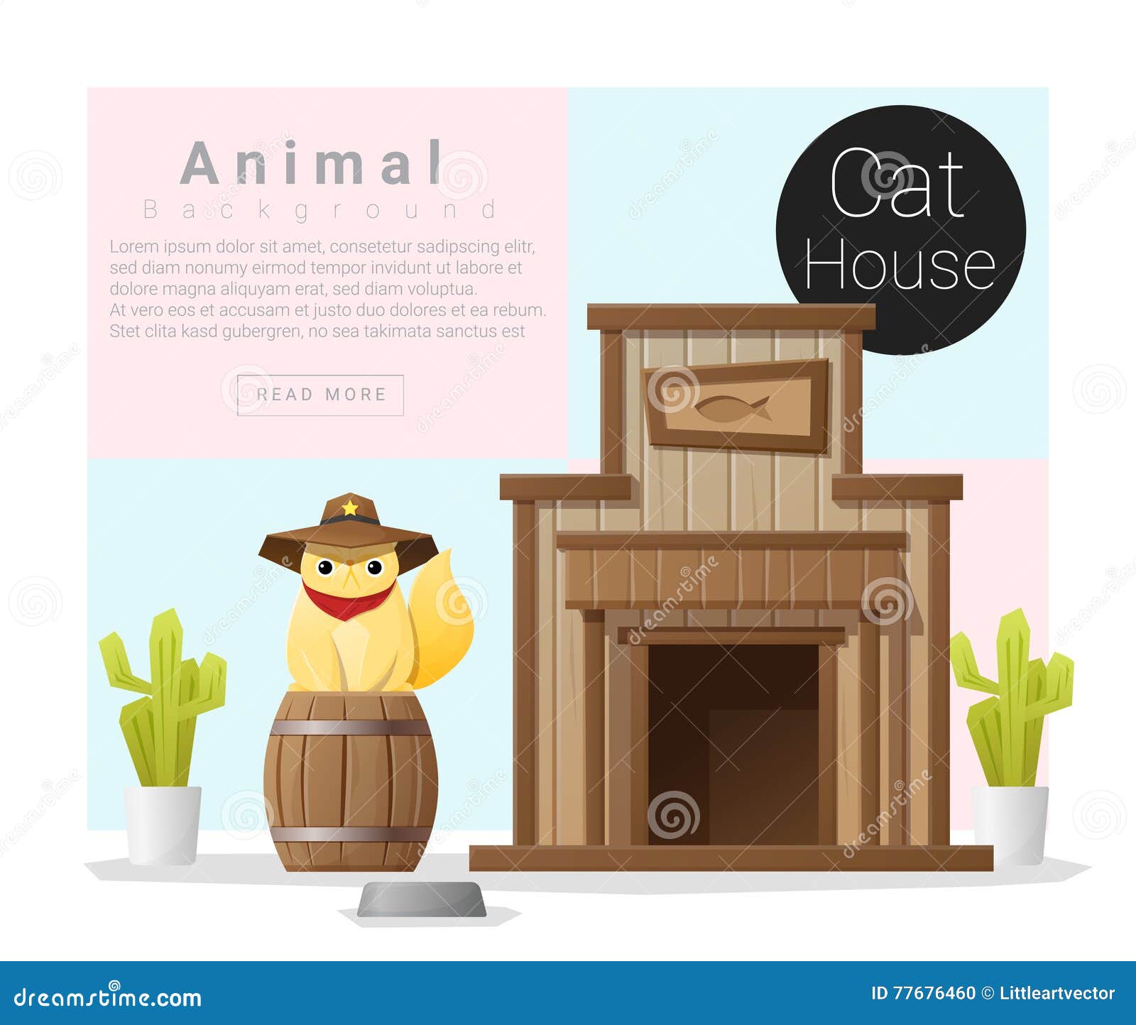 Cute Animal Collection Cat House Stock Vector - Illustration of ...