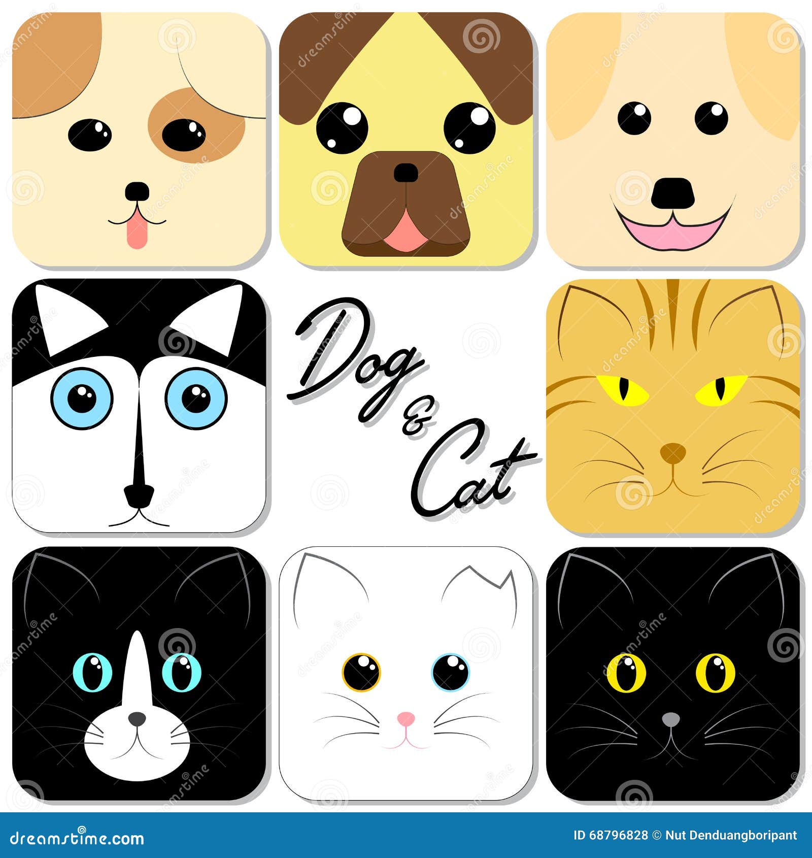 Cute Animal Face stock vector. Illustration of shape - 68796828