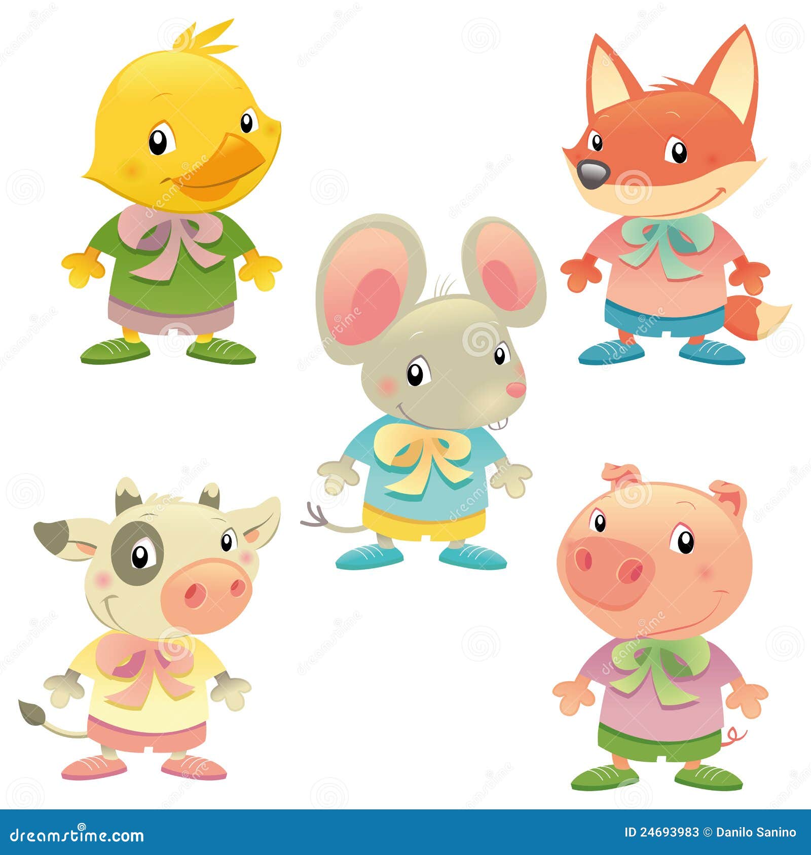 Cute animal family. stock vector. Illustration of baby - 24693983