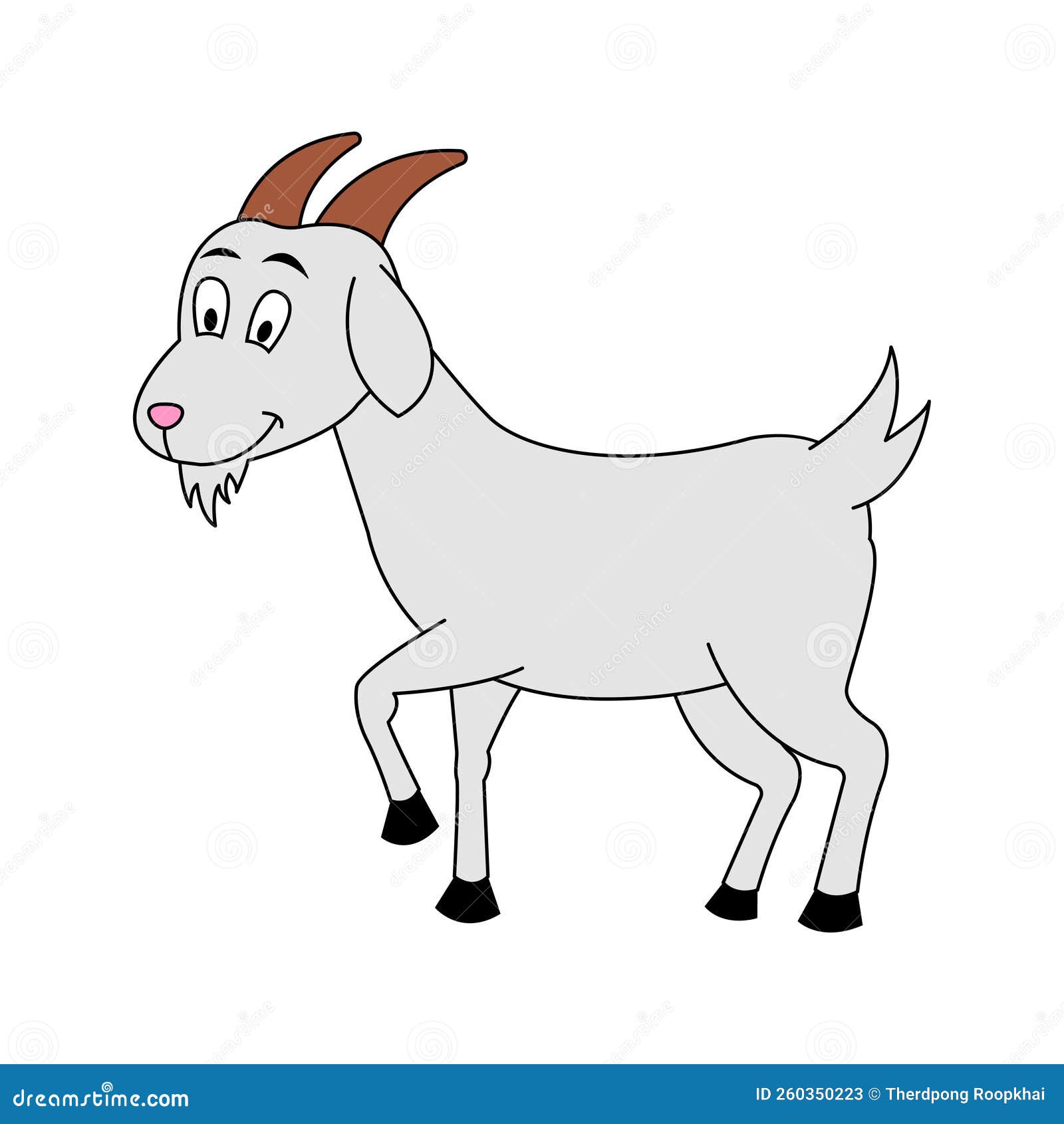 Cute Animal of Goat on Cartoon Version Stock Vector - Illustration of ...