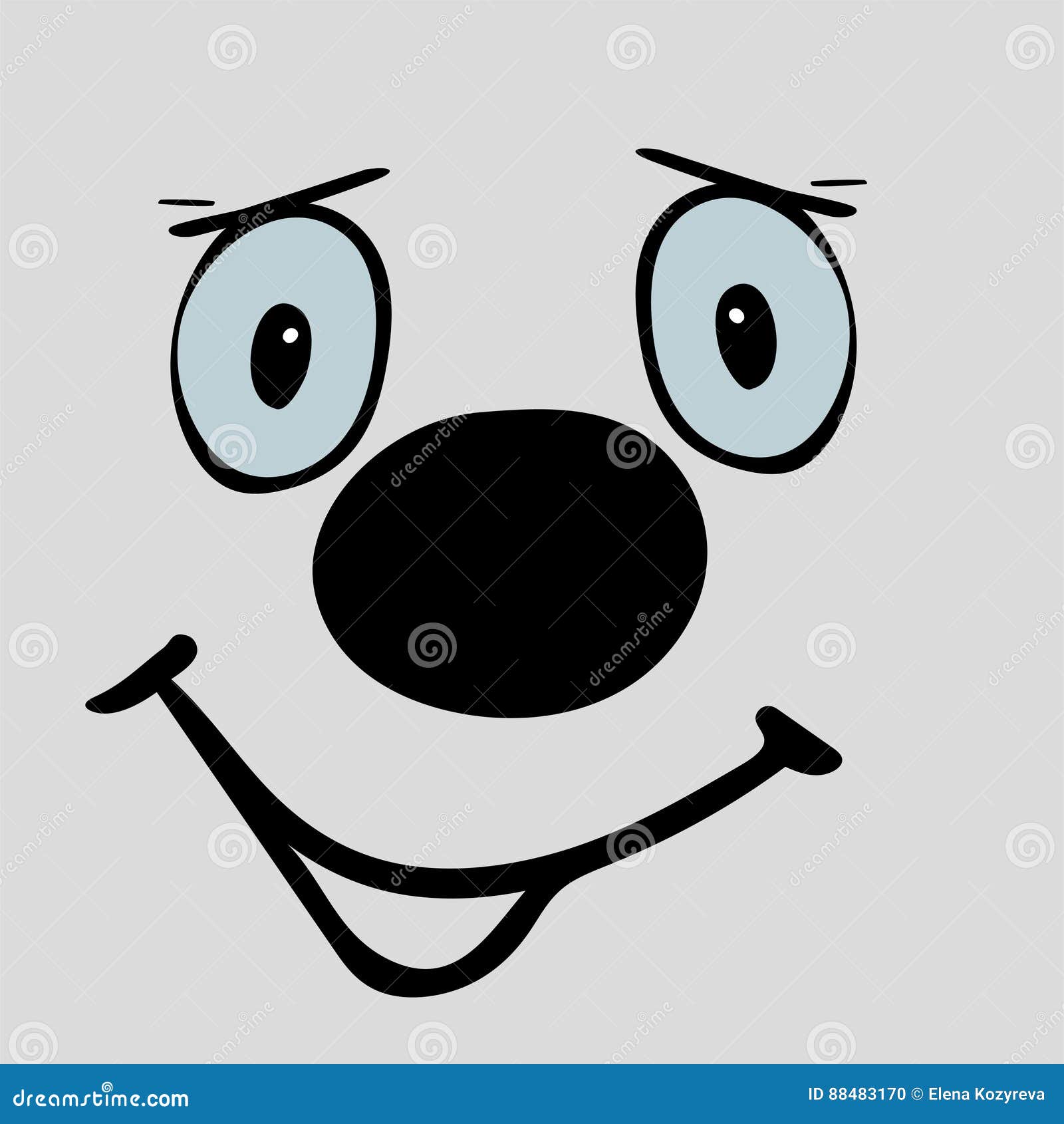 Cute Animal Head Funny Cartoon Stock Vector - Illustration of mammals ...