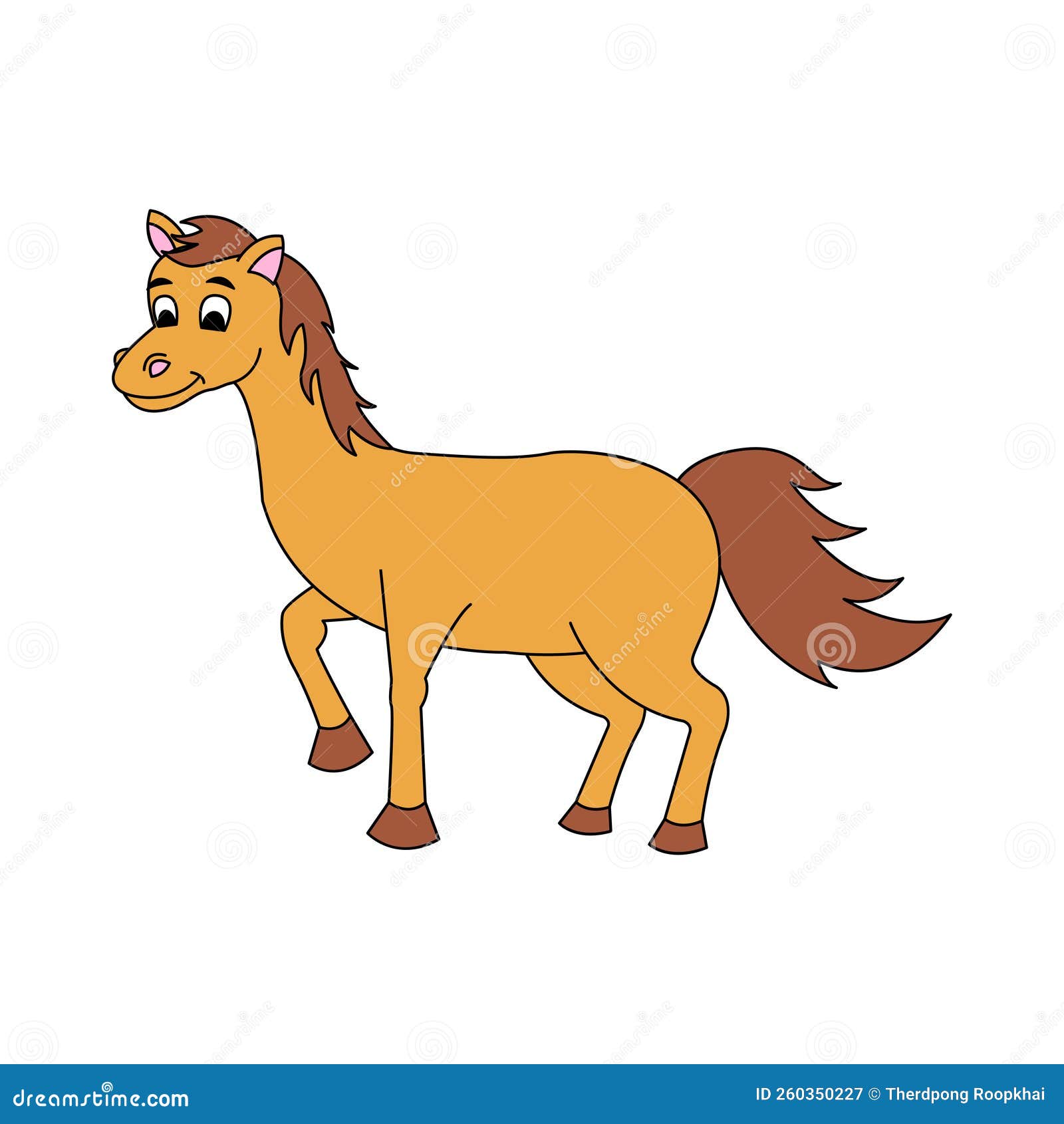 Cute Animal of Horse on Cartoon Version Stock Vector - Illustration of ...