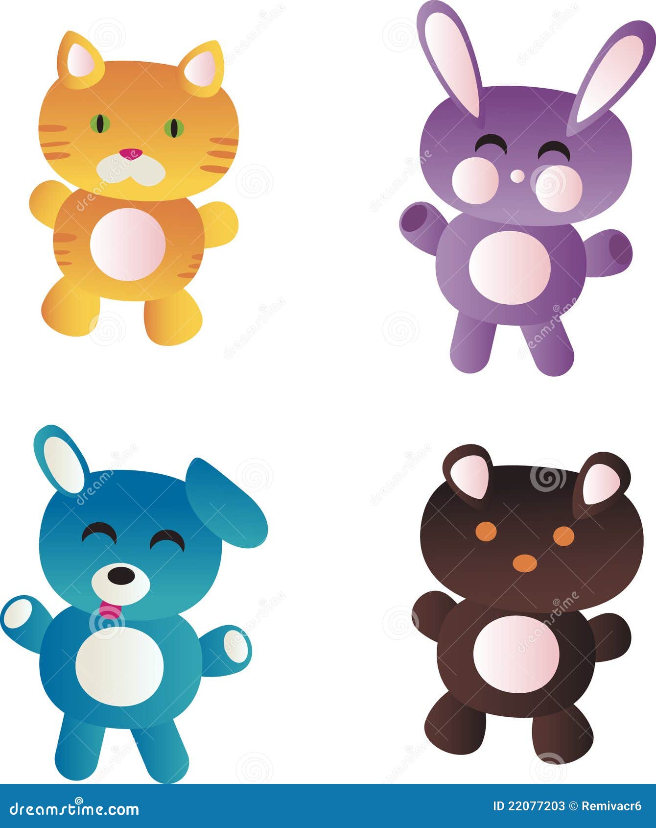 Cute Animal Icons stock illustration. Illustration of doggy - 22077203