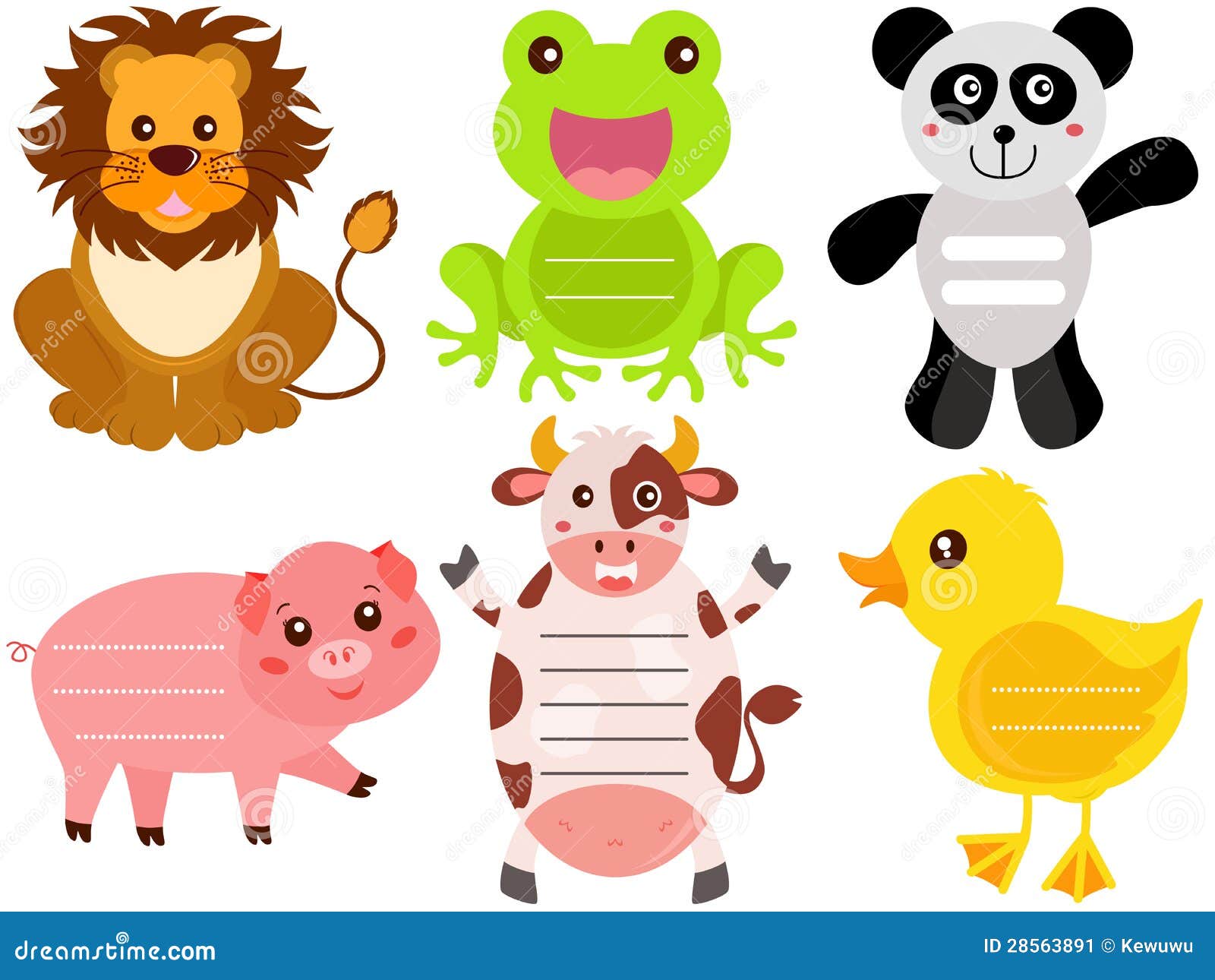 Cute Animal Icons / Tag / Label Stock Vector - Illustration of drawing ...