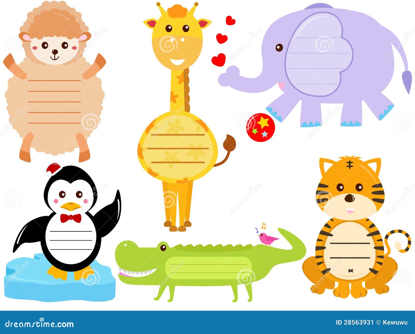 Cute Animal Icons / Tag / Label Stock Vector - Illustration of elements ...