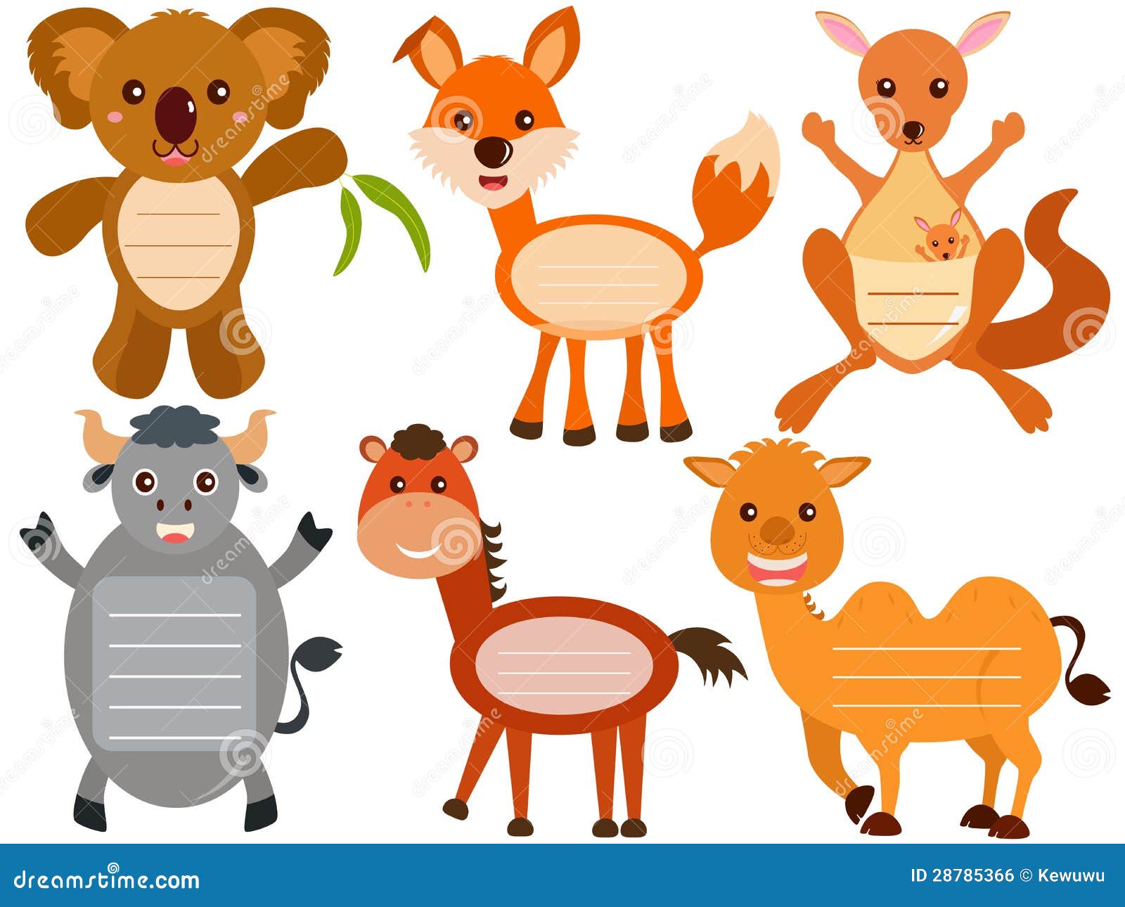 Cute Animal Icons / Tag / Label Stock Vector - Illustration of graphic ...