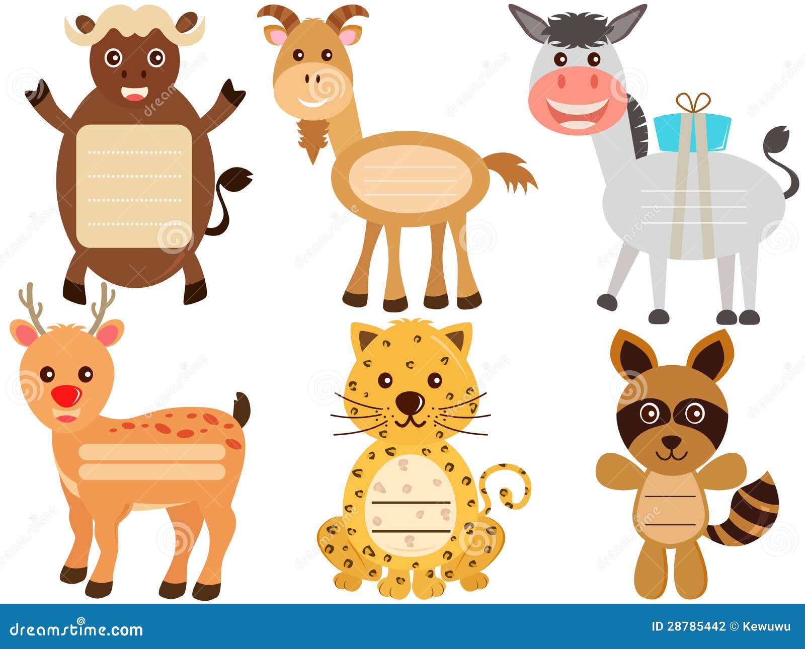 Cute Animal Icons / Tag / Label Stock Vector - Illustration of elements ...