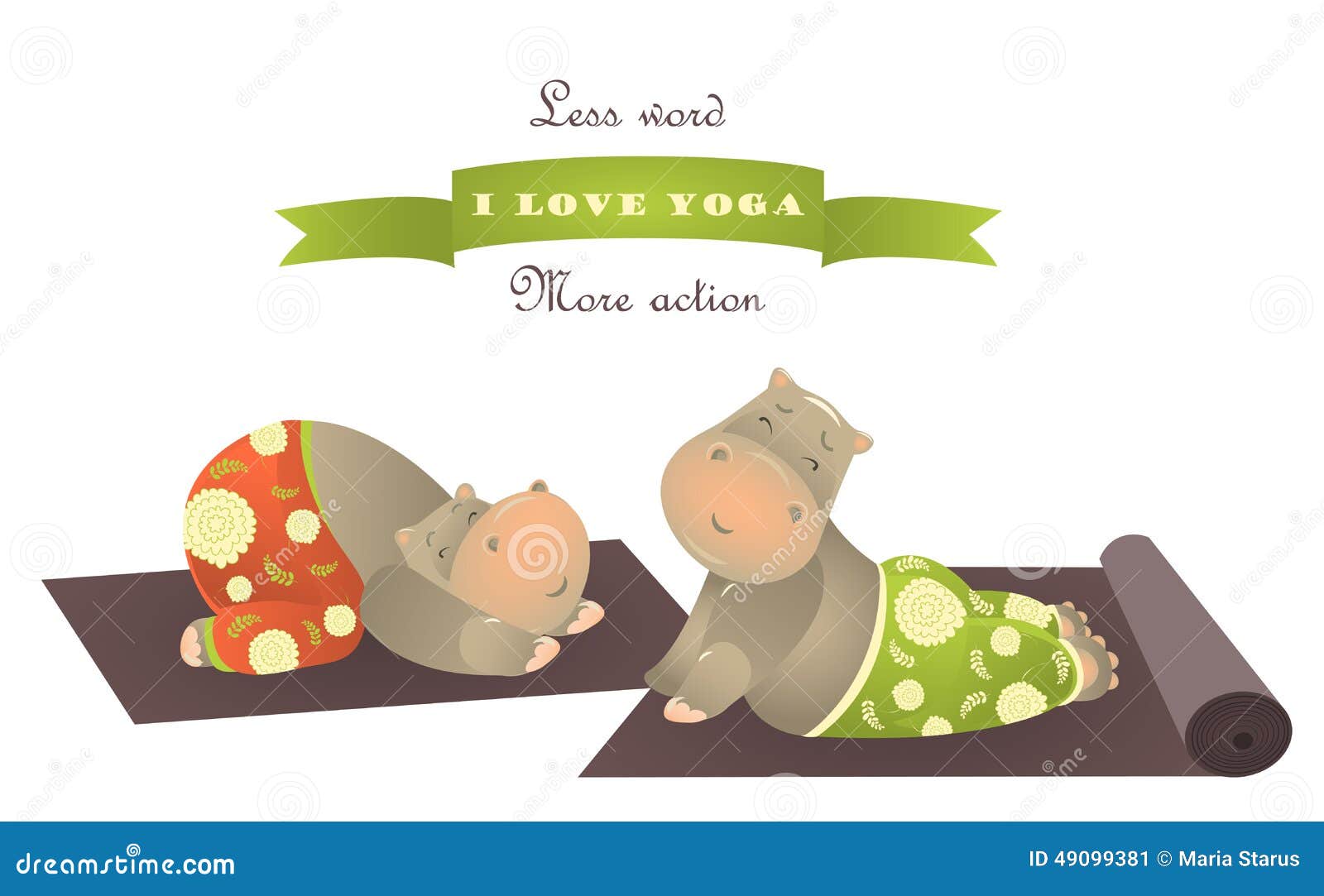 Cute Animal Illustration of Yoga Pose Stock Vector - Illustration of ...