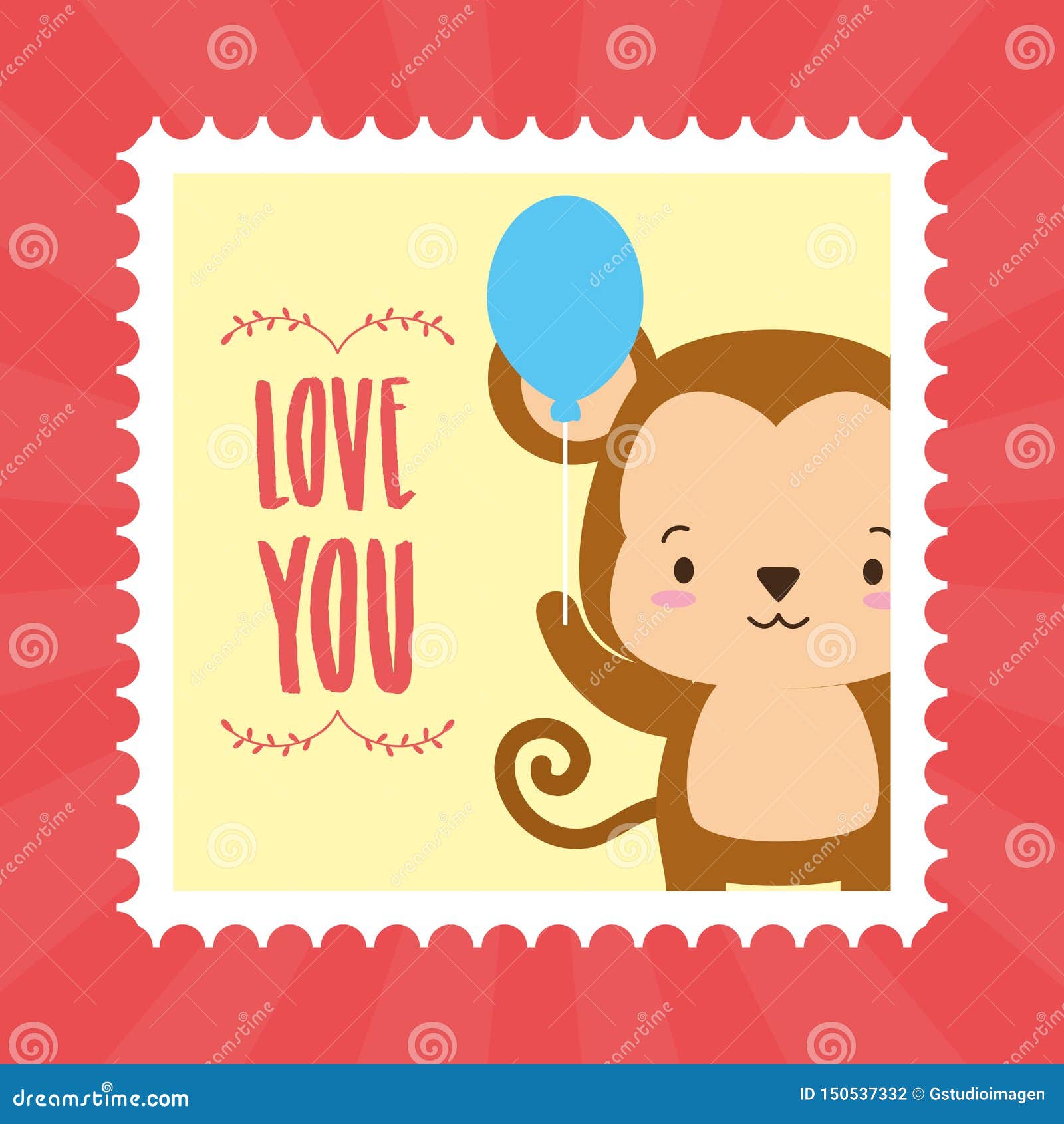 Cute animal mail stamp stock illustration. Illustration of graphic ...