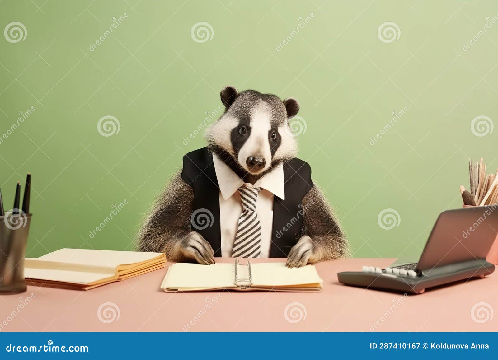 A cute animal in office stock image. Image of influential - 287410167