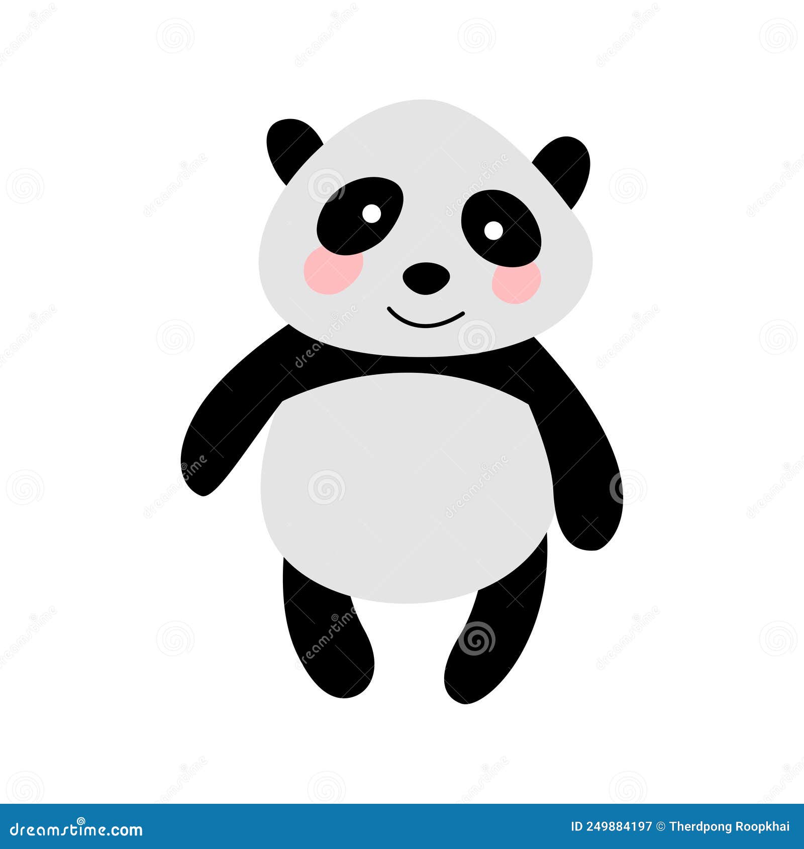 Cute Animal of Panda on Cartoon Version Stock Vector - Illustration of ...