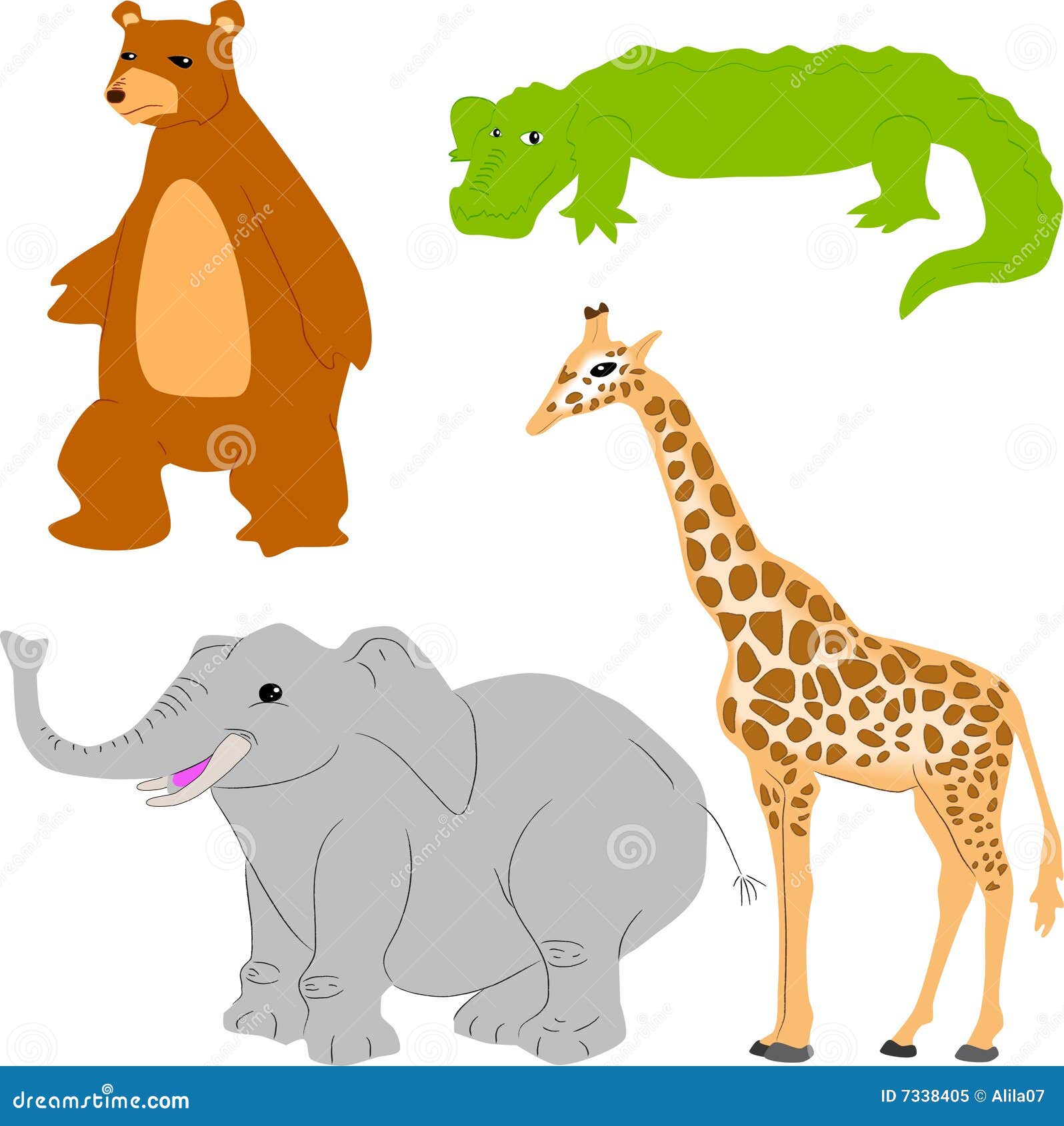 Cute animal set stock vector. Illustration of design, abstract - 7338405